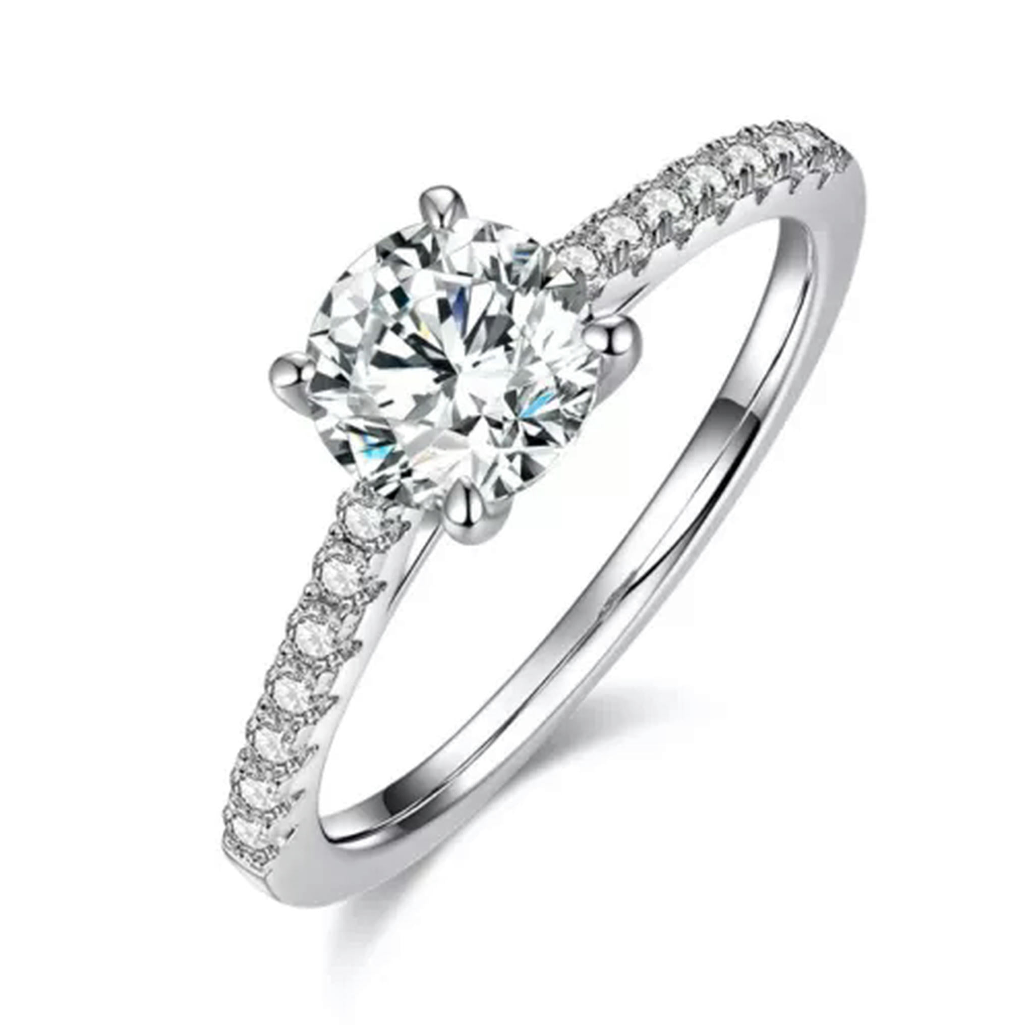 K-KED D Color Real Moissanite Engagement Rings for Women 925 Silver GRA ...