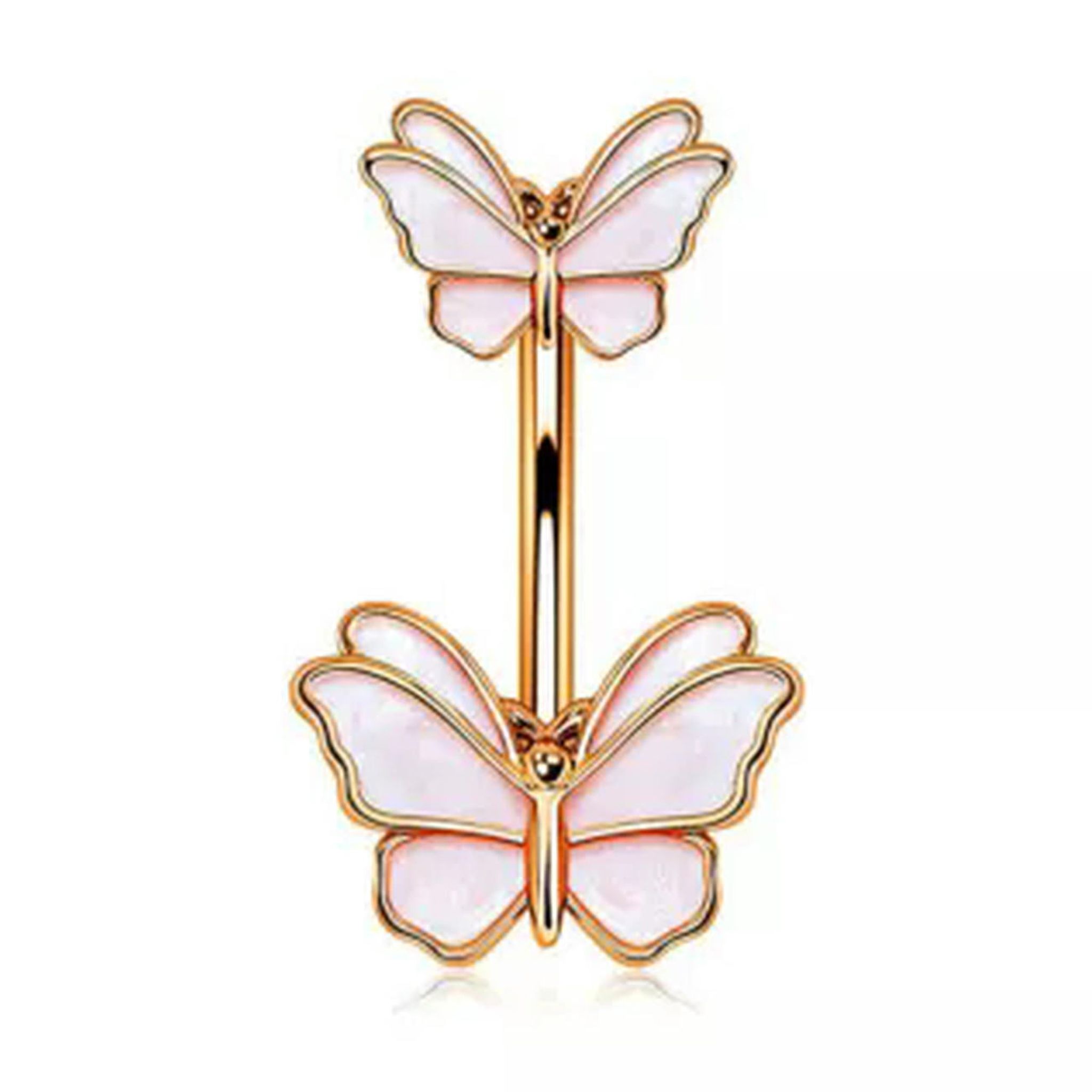 K-KED Dangle Belly Button Ring Butterfly Navel Piercings Barbell ...