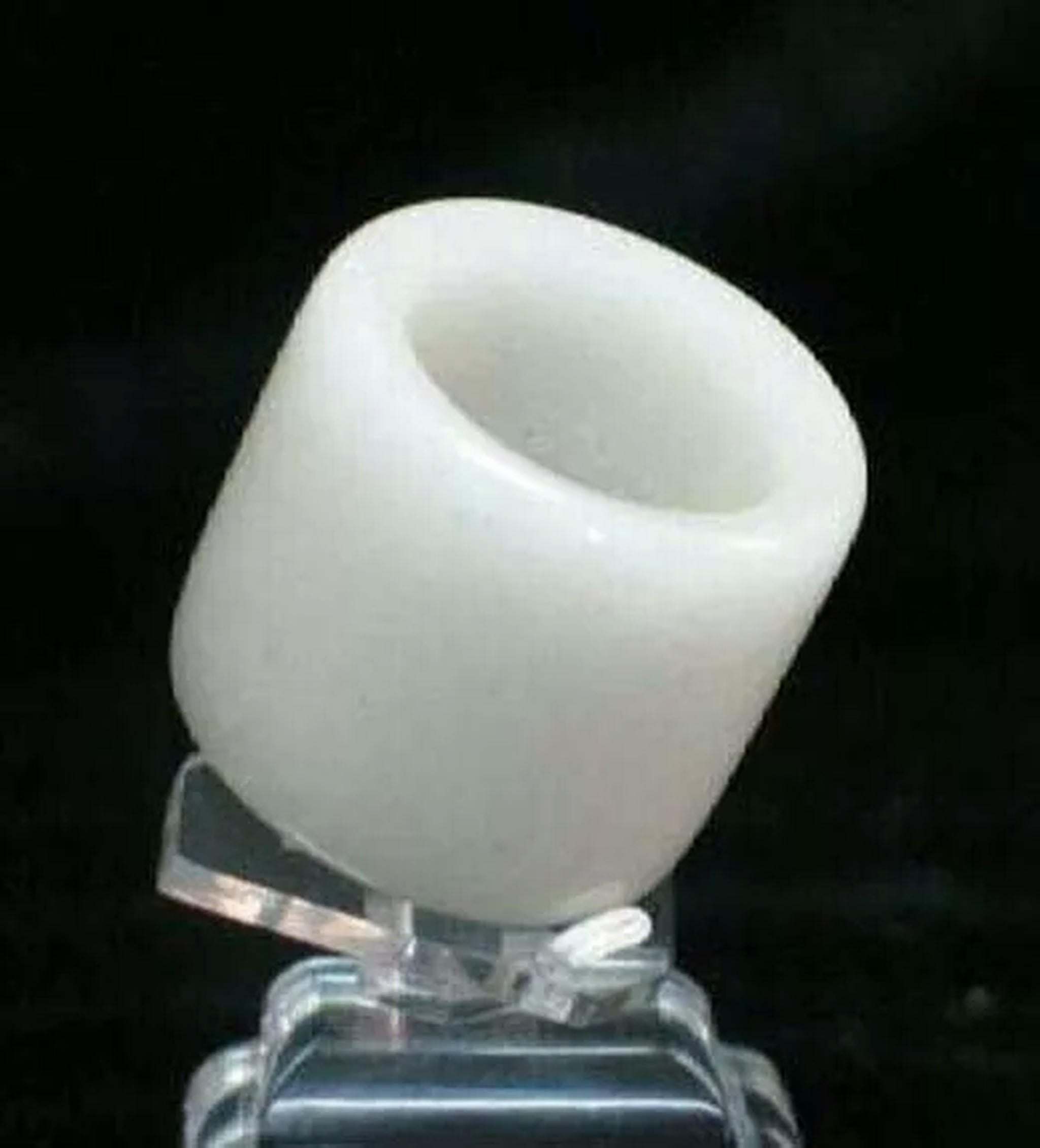 K-KED Exquisite Genuine Natural White Jade Men's Big Thumb Ring BanZhi ...