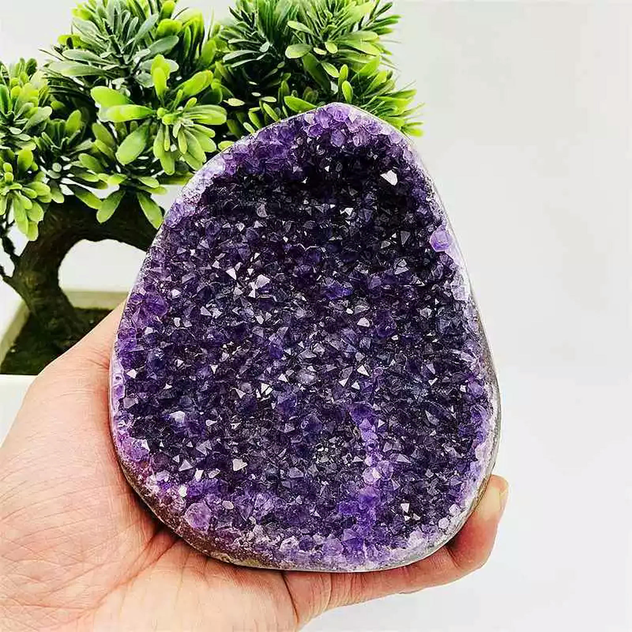 K-KED Extra Large Natural Amethyst Cluster Cut Base Quartz Crystal ...