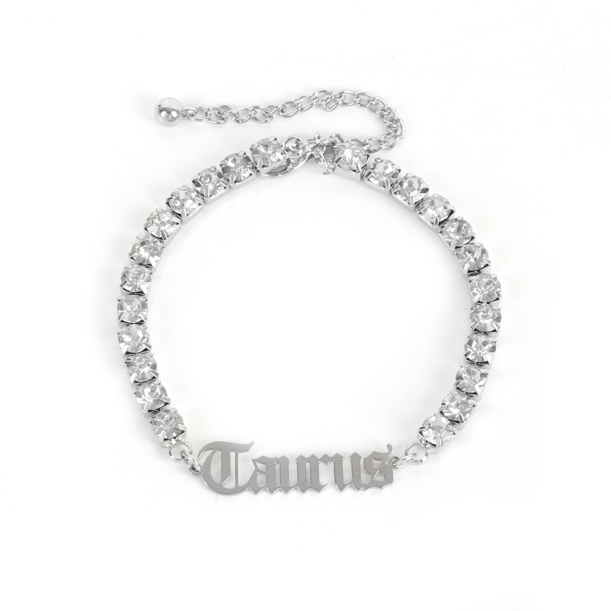 K-KED Fashion 12 Constellations Feet Chain Engraved Letters Water Diamond Feet Anklet-Taurus ...