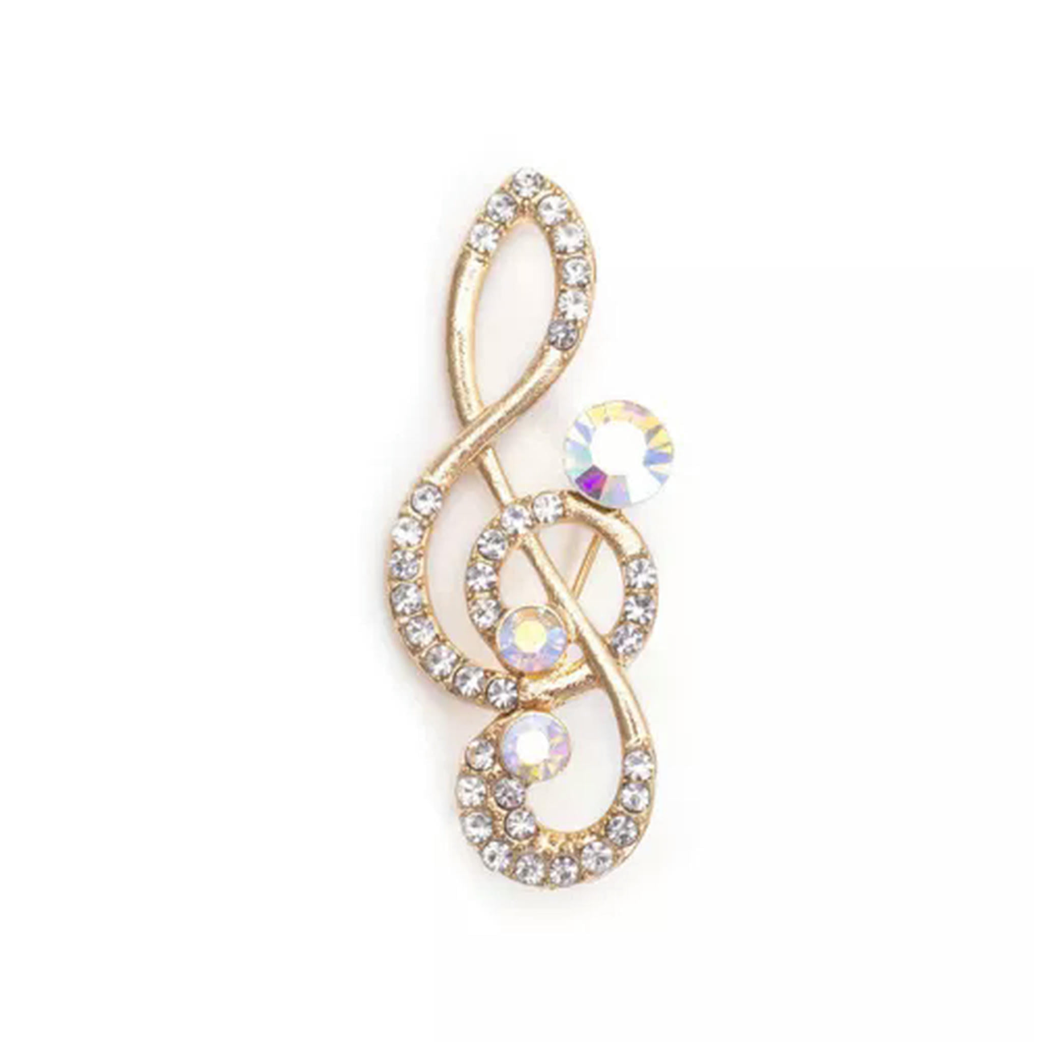 K-KED Fashion Creative Musical Note Full Rhinestone Corsage Light ...