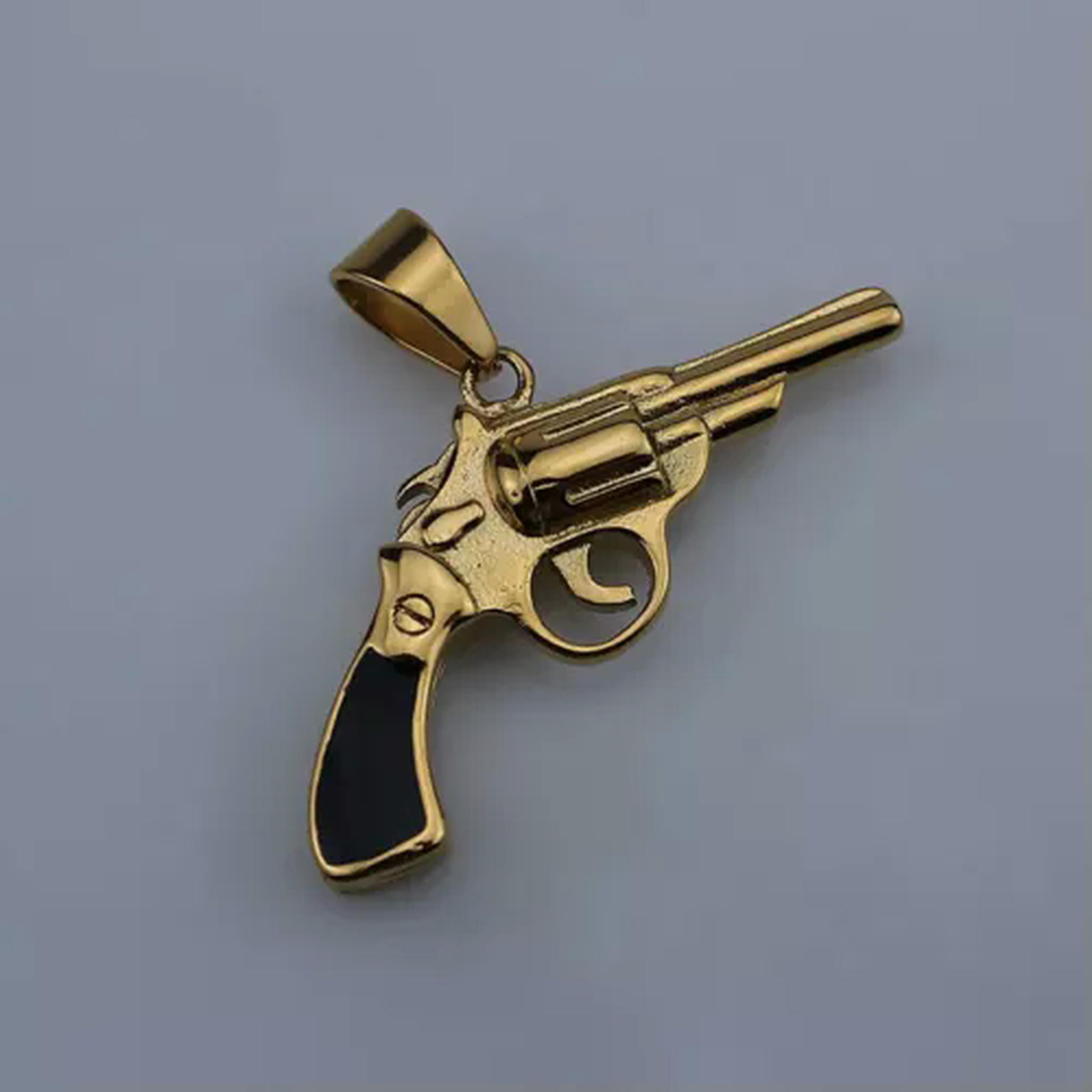 K-KED Fashion Military Revolver Gold Steel Stainless Steel Pendant ...