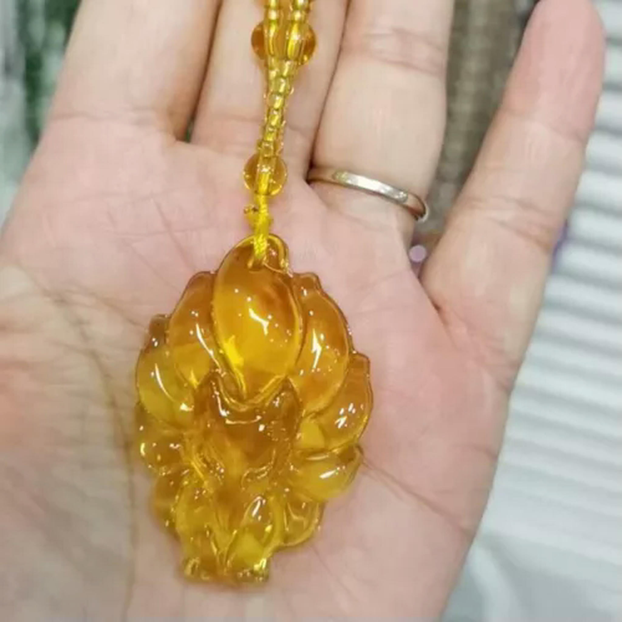 K-KED Fox Queen Necklace Nine-Tailed Fox Pendant Mid-Length Good Luck ...