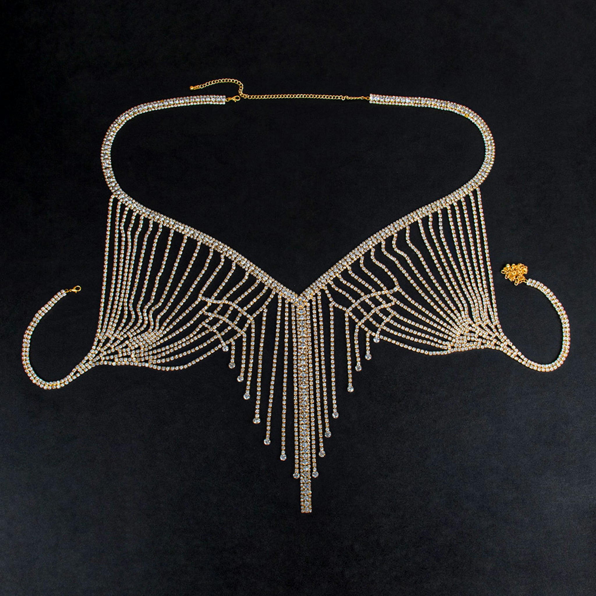 K-KED Full Diamond Body Chain Show Water Diamond Exaggerated Necklace ...