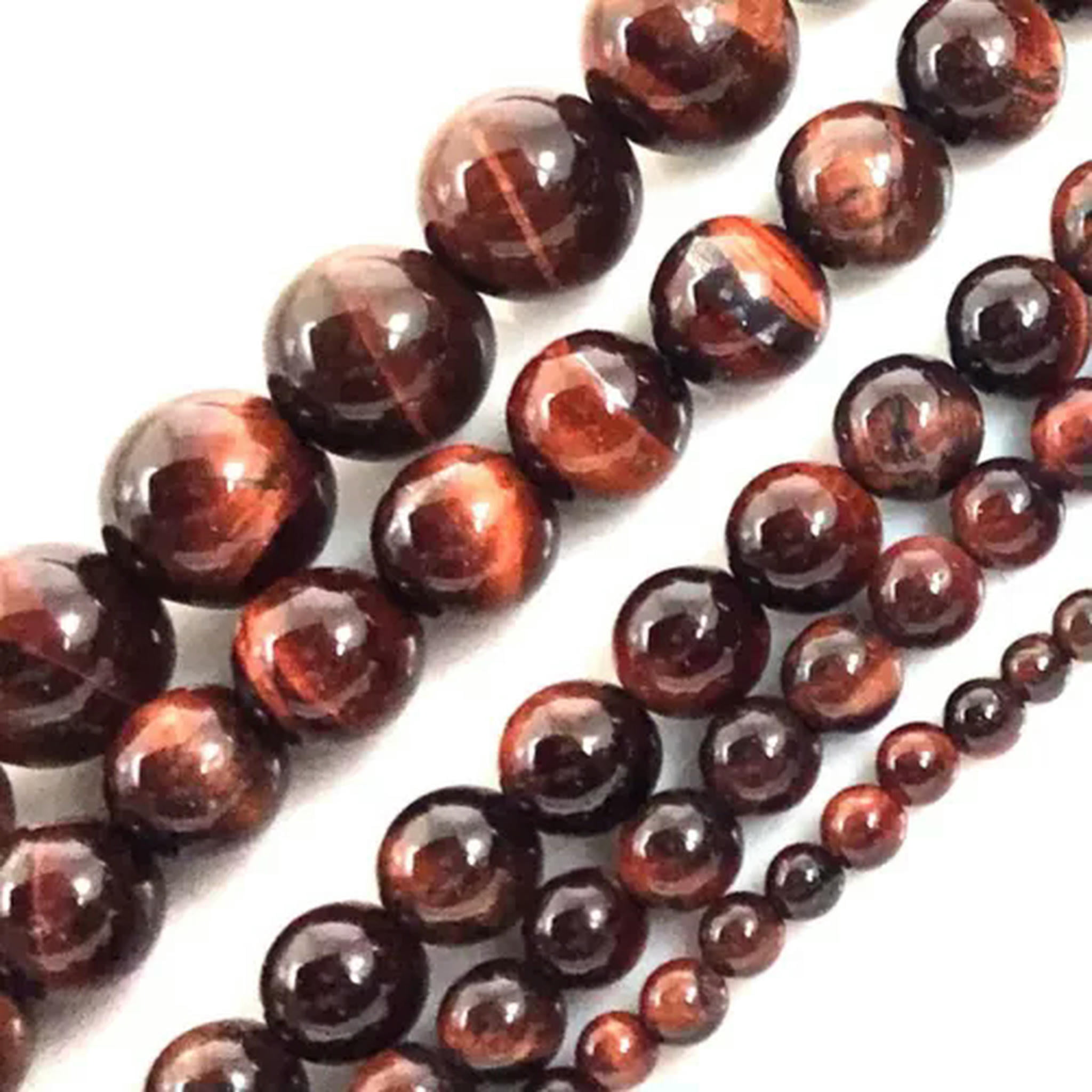 K-KED Gemstone Dark Red Tiger eye Round Loose Bead 15" 4mm 6mm 8mm 10mm ...