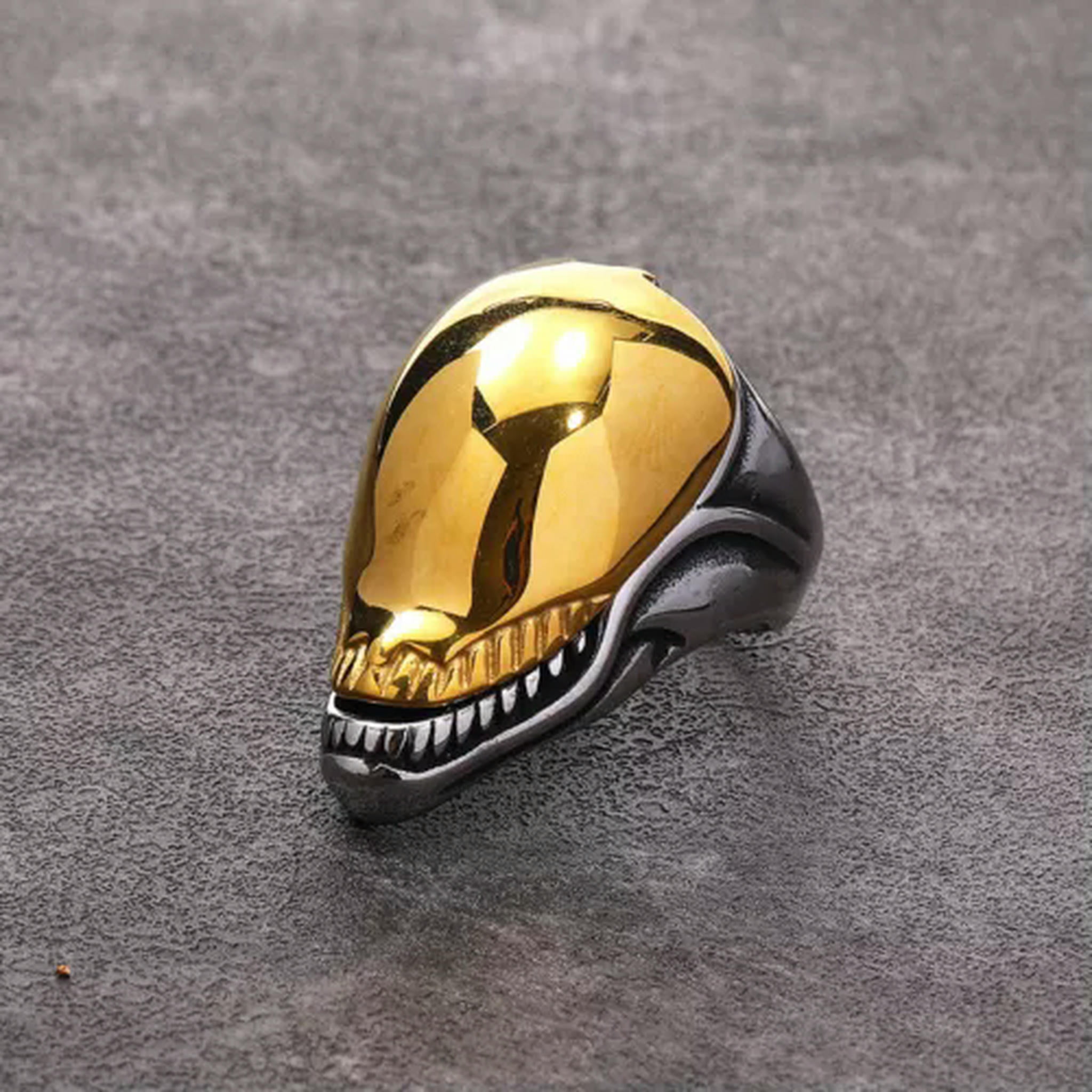 K-KED Gothic Openable Alien Skull Ring Stainless Steel Men's Skeleton ...