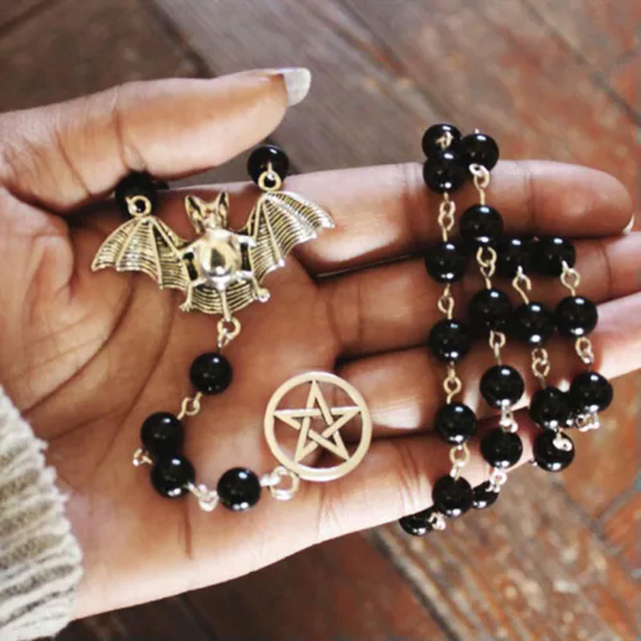 K-KED Gothic Vampire Black Bat Pendant Necklace for Men Women Hip Hop ...