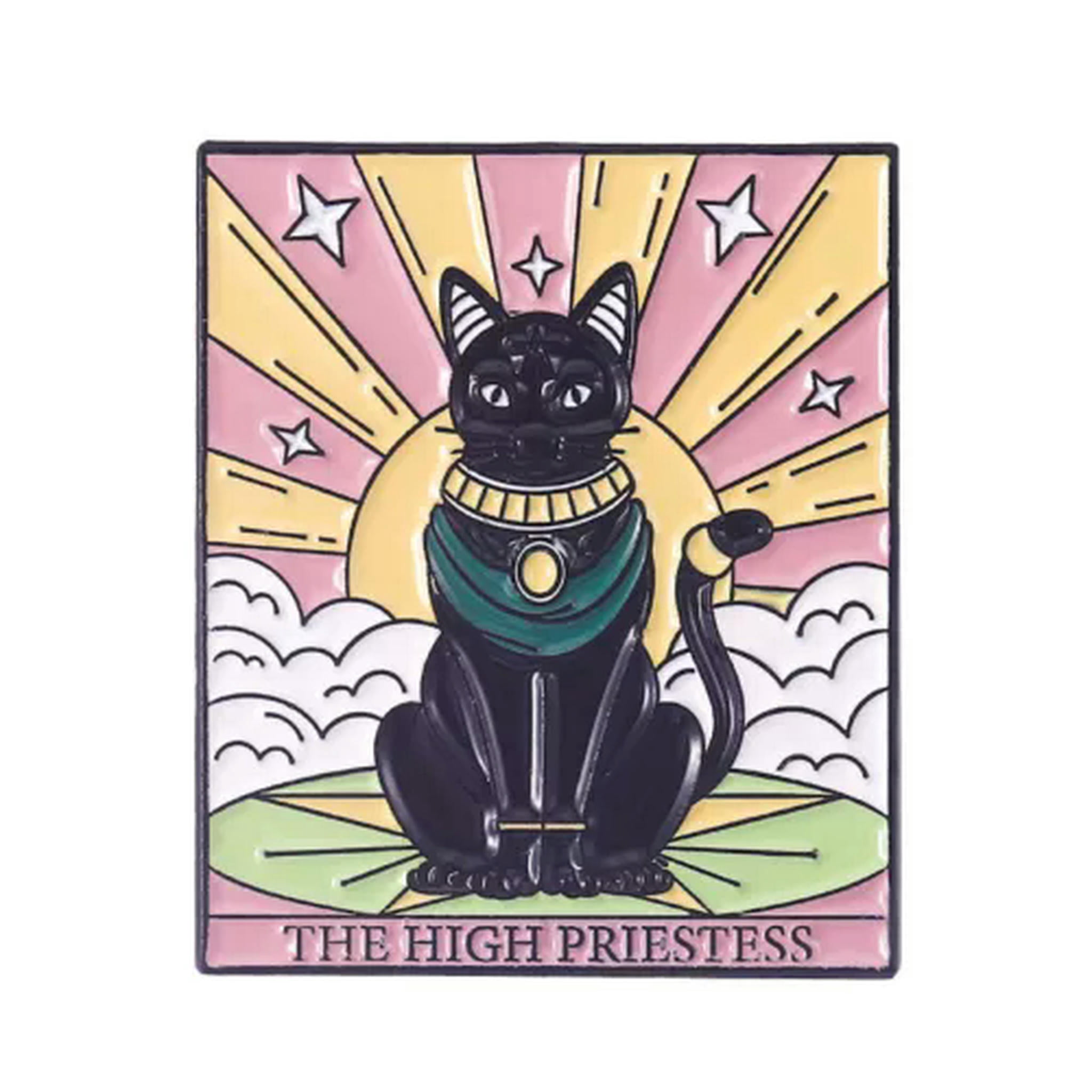 K-KED Justice Lovers Brooch Black Cat Solitaire Hanged Man Brooch tarot ...