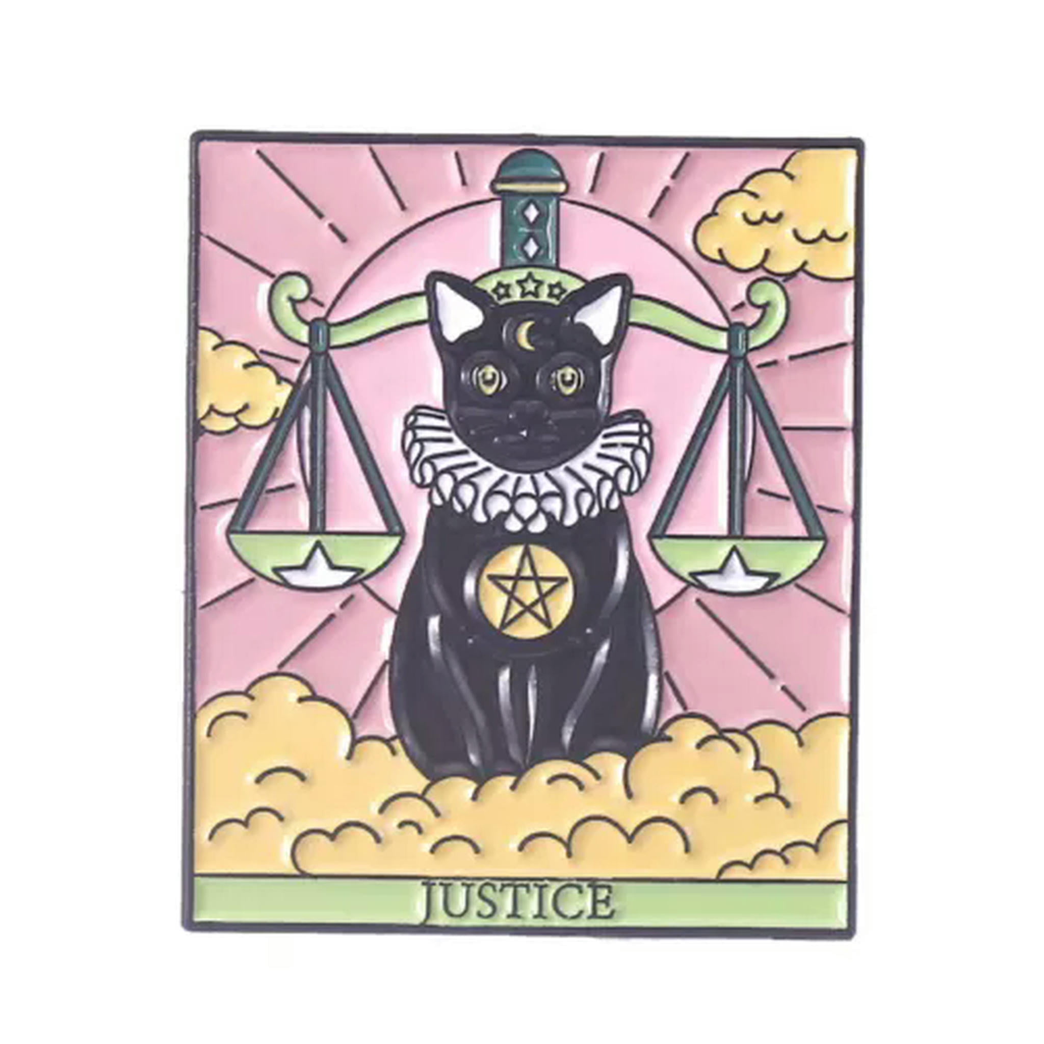 K-KED Justice Lovers Brooch Black Cat Solitaire Hanged Man Brooch tarot ...