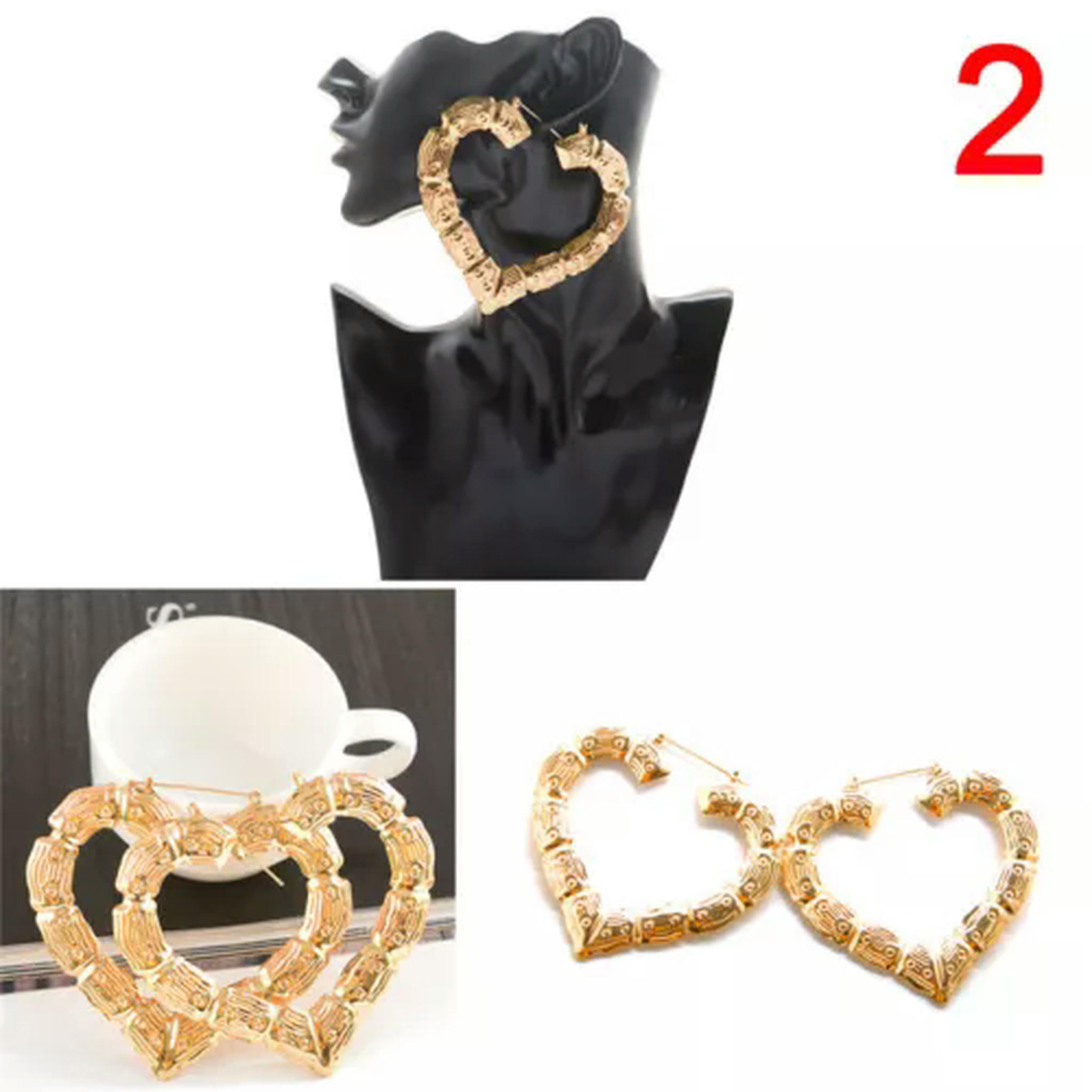 K-KED Large Bamboo Earrings Hip-Hop Earrings Ladies Hoop / Hoops Ear ...