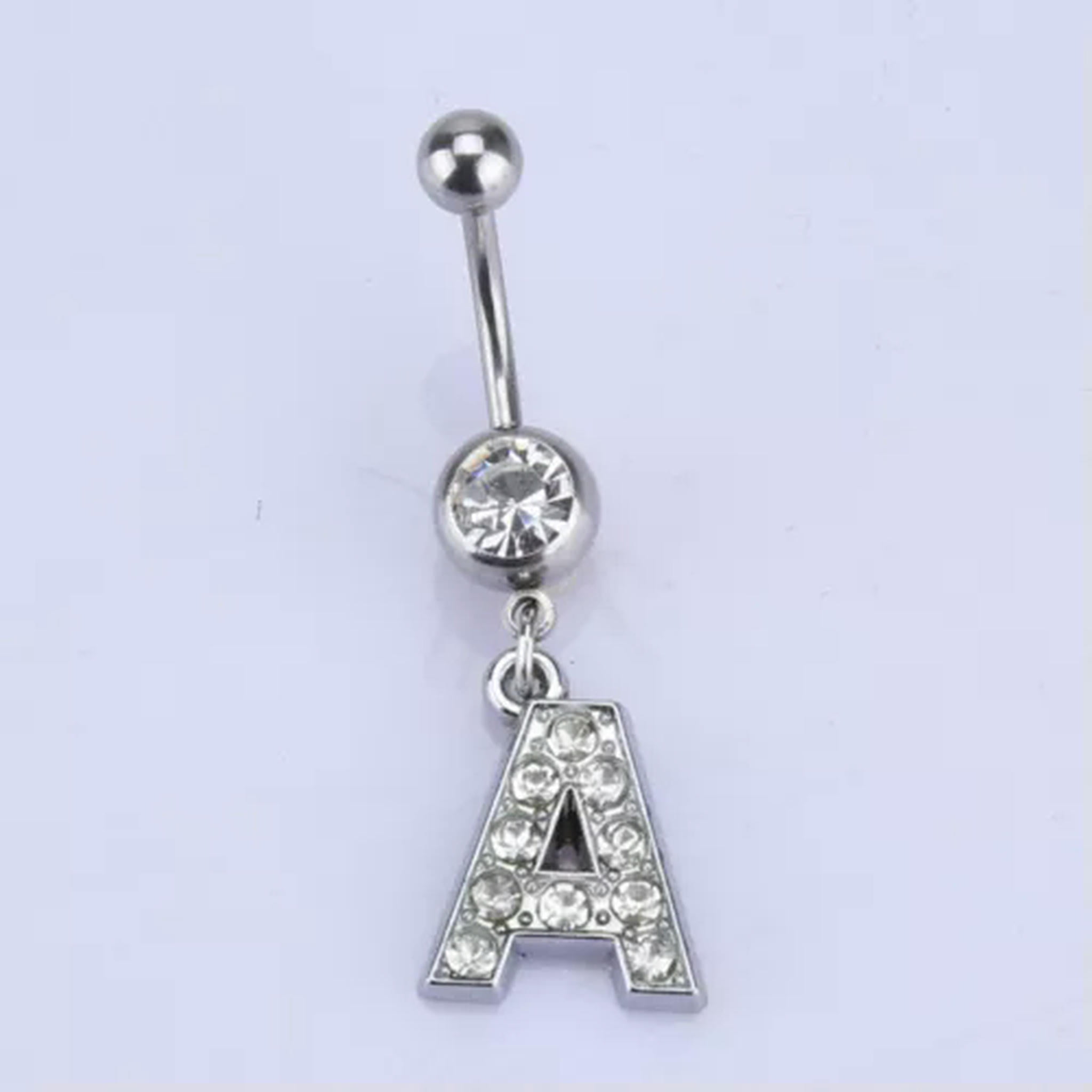 K-KED Letters A-Z Charming Body Piercing Crystal Rhinestone Navel Belly ...