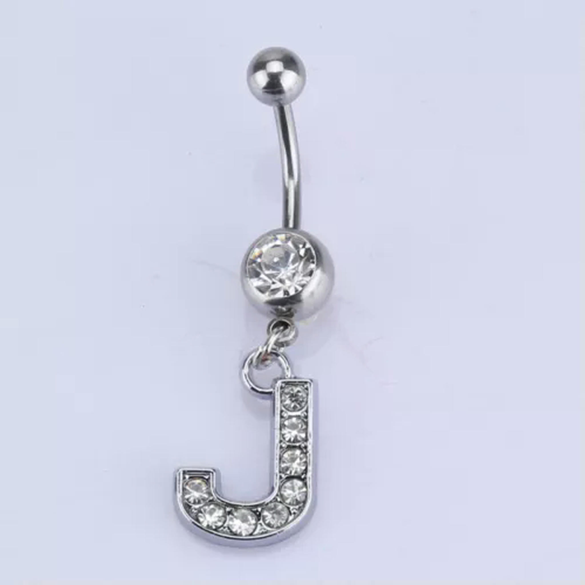 K-KED Letters A-Z Charming Body Piercing Crystal Rhinestone Navel Belly ...