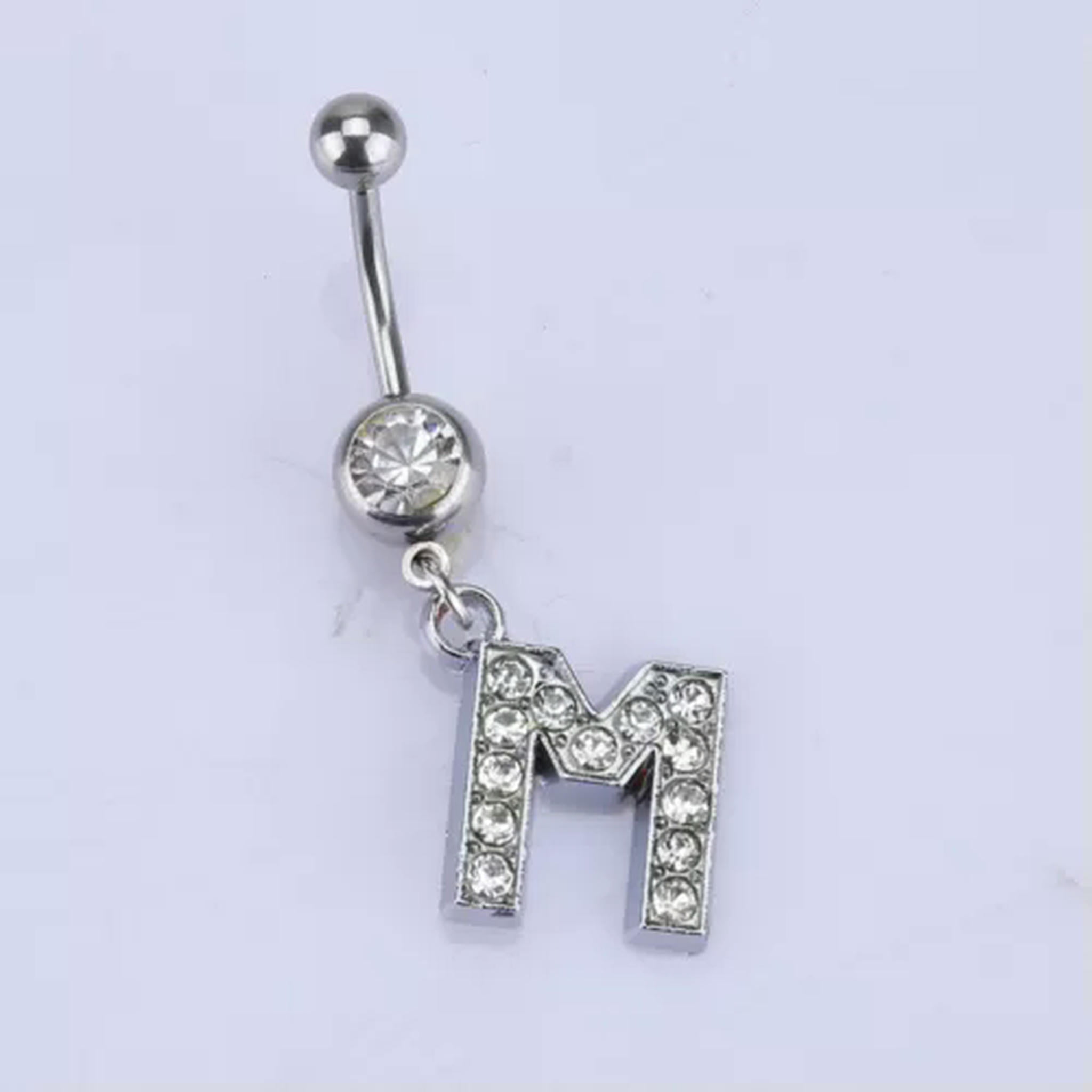 K-KED Letters A-Z Charming Body Piercing Crystal Rhinestone Navel Belly ...