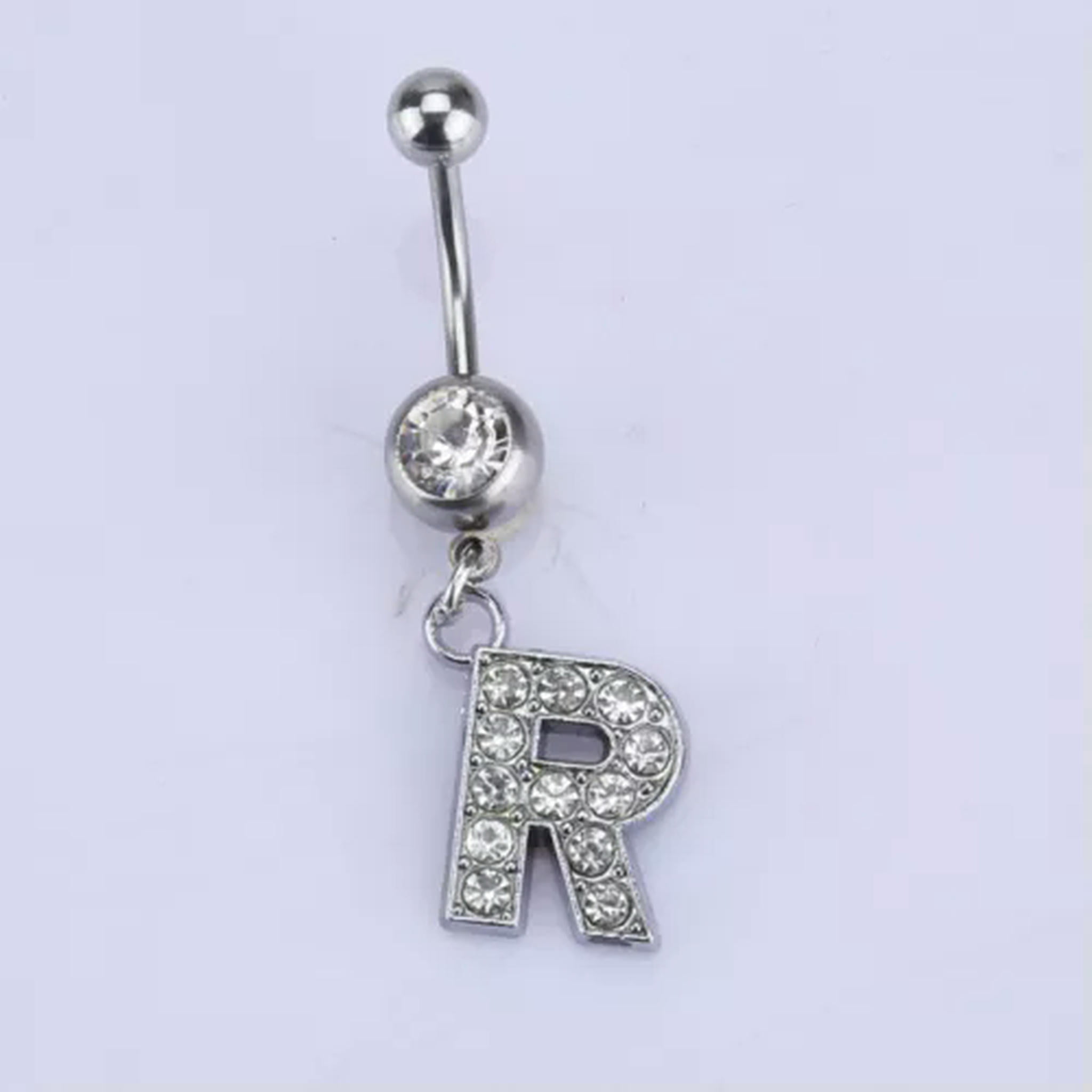 K-KED Letters A-Z Charming Body Piercing Crystal Rhinestone Navel Belly ...