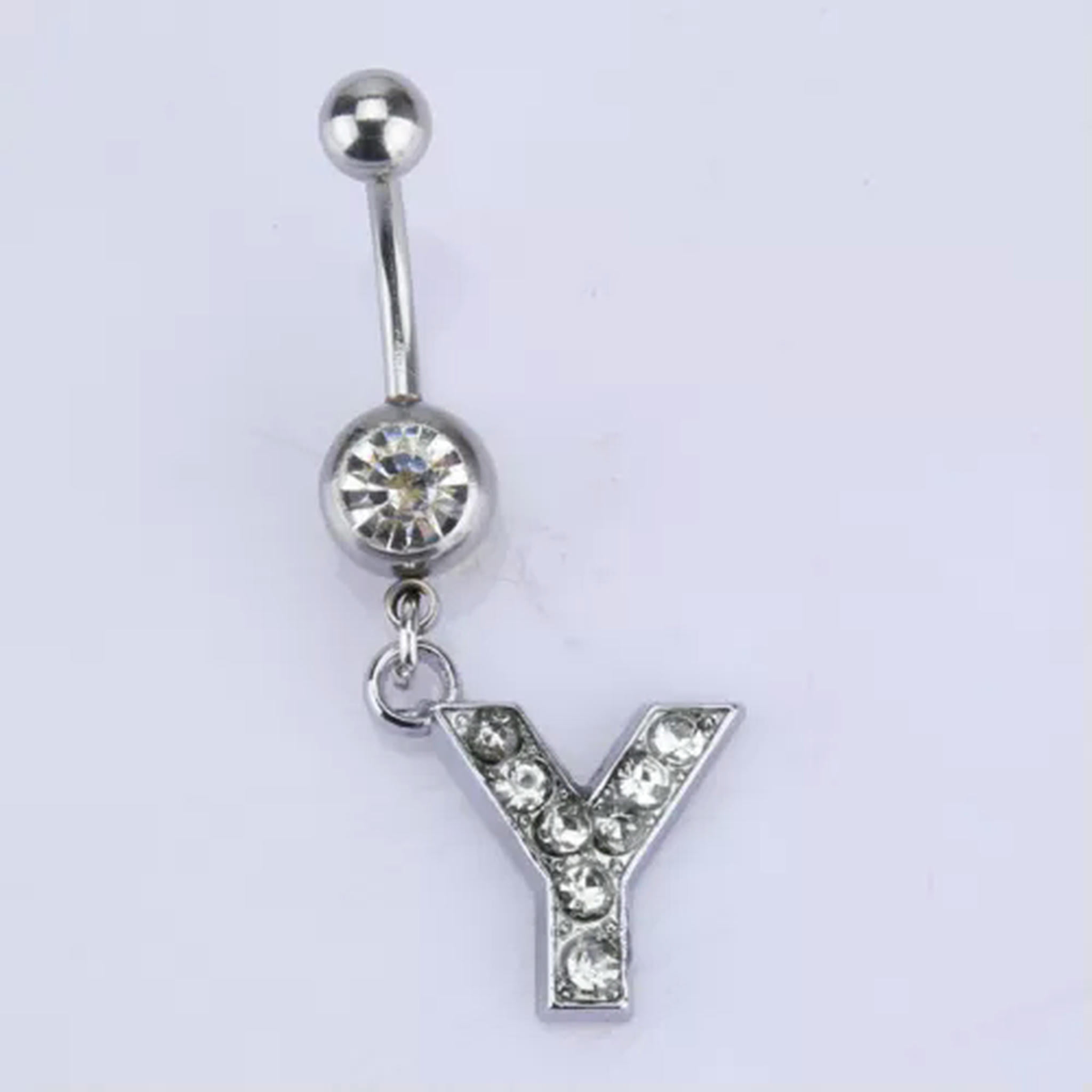 K-KED Letters A-Z Charming Body Piercing Crystal Rhinestone Navel Belly ...