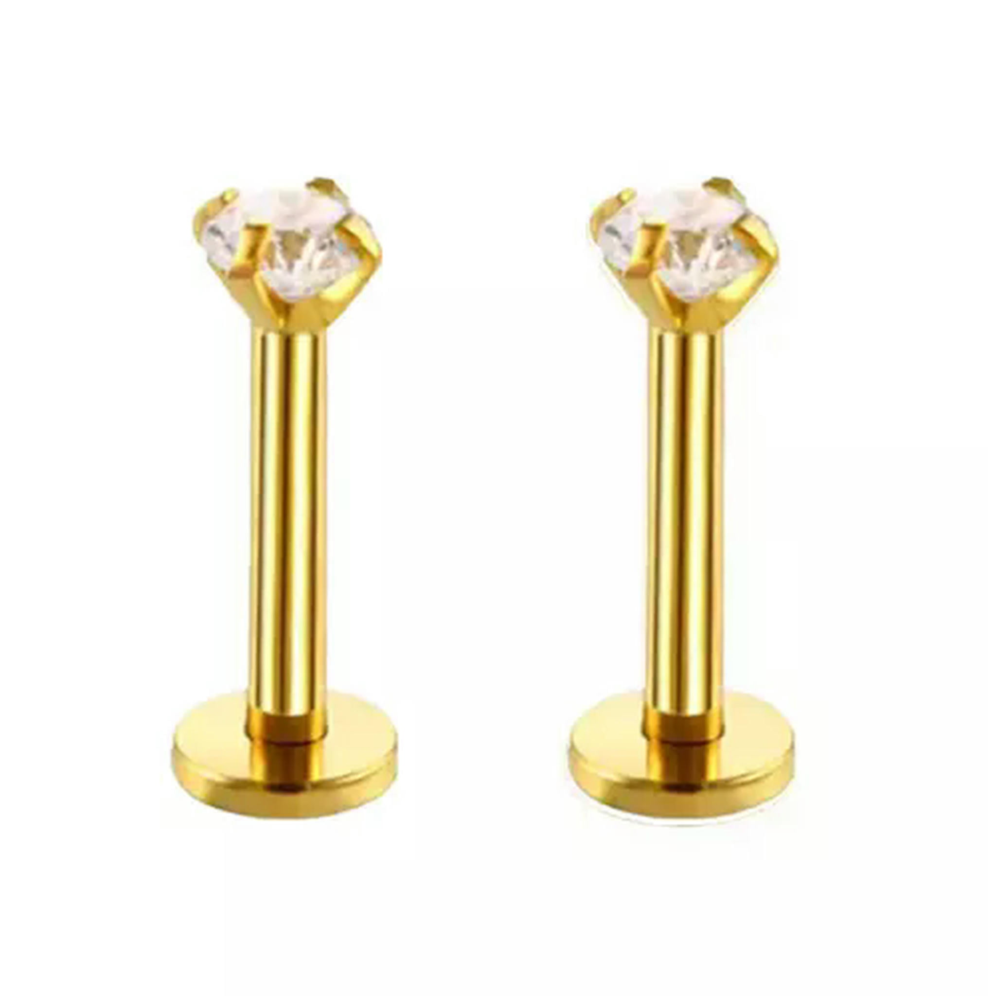 K-KED Lip Ring Ear 2Pcs Surgical Steel Monroe Stud Helix Piercing / Tragus Labret Bars-gold-6mm ...