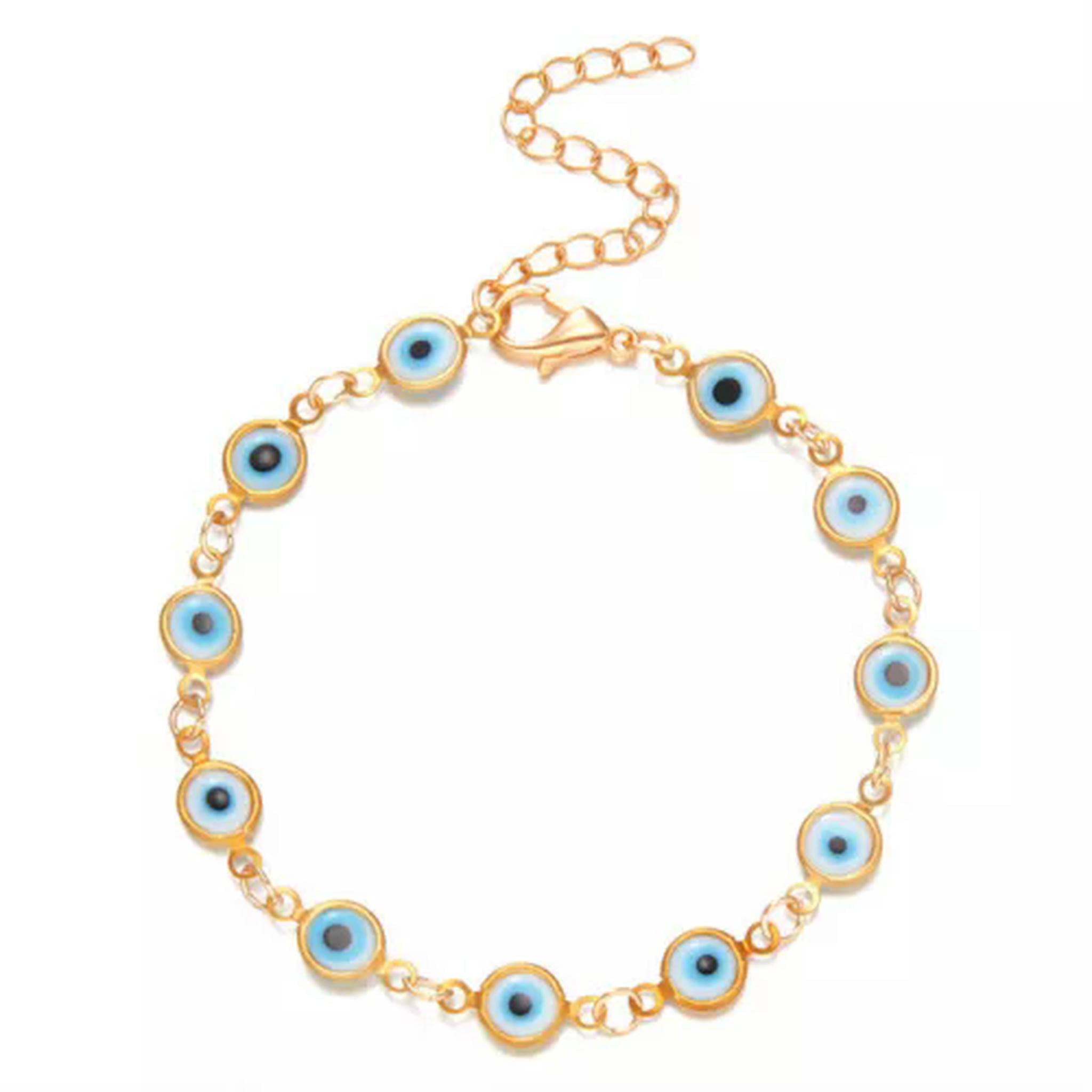 K-KED Lucky Turkey Evil Eye Bracelet Colorful Evil Eye Adjustable Metal ...