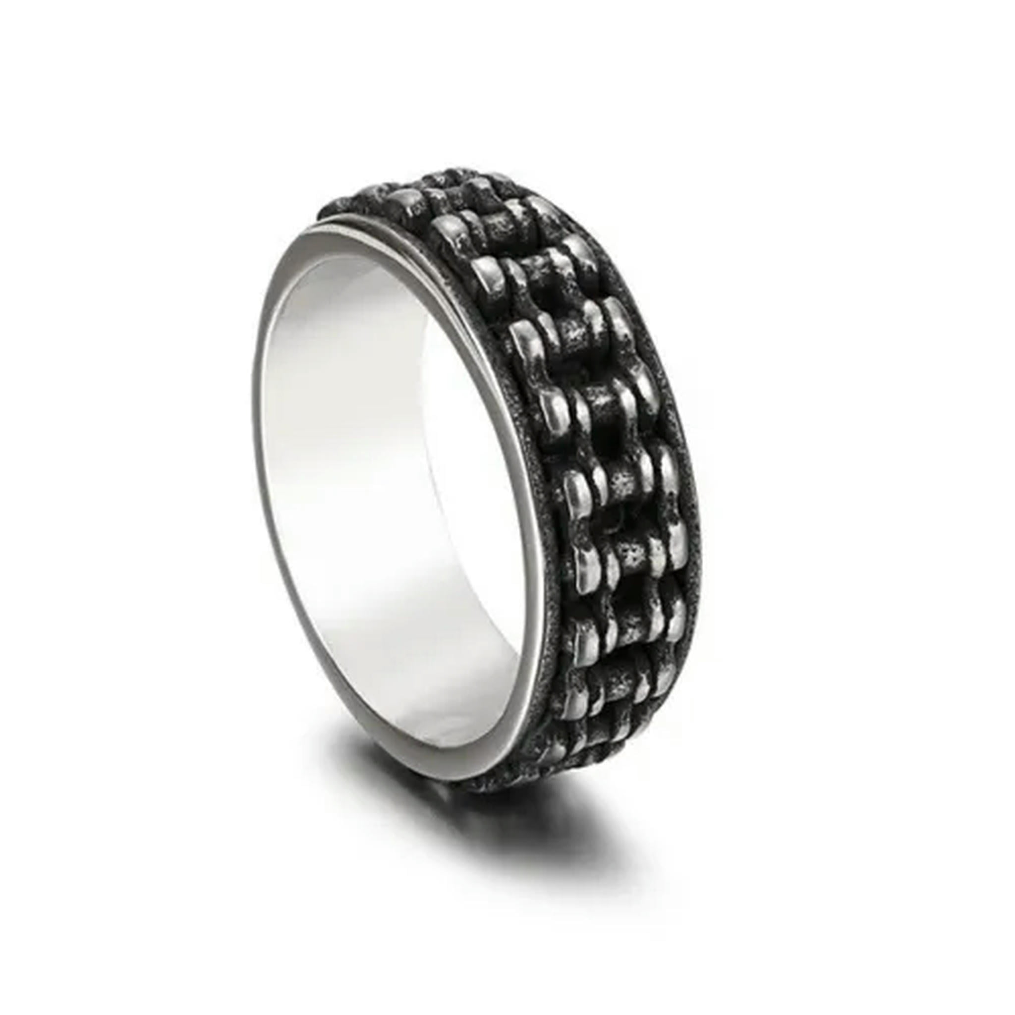 K-KED MOTORCYCLE CHAIN SPINNING RING MEN'S STAINLESS STEEL BIKER CHAIN ...