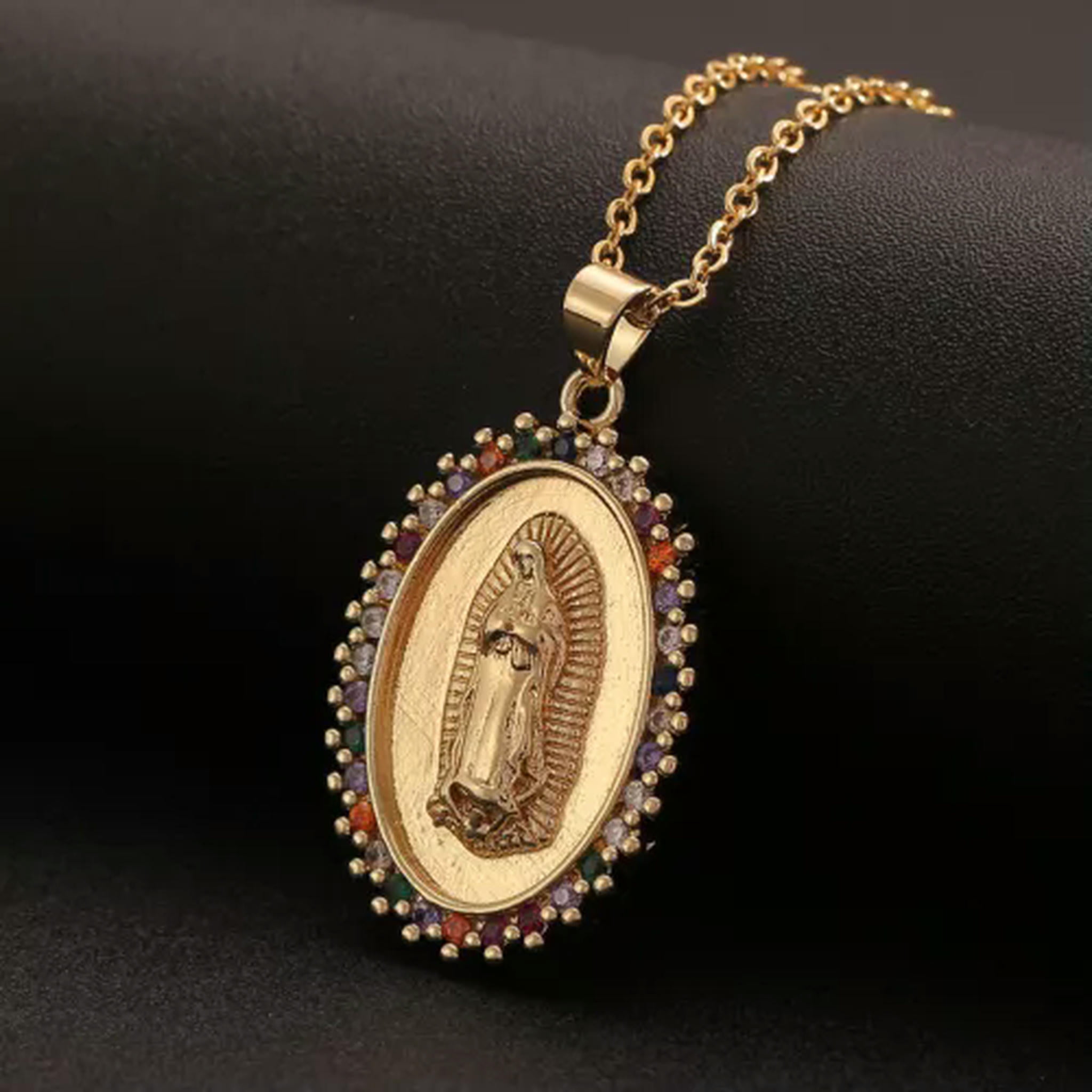 K-KED Men Gold Filled Cross Crucifix Necklace + Virgin Mary Crucifix ...