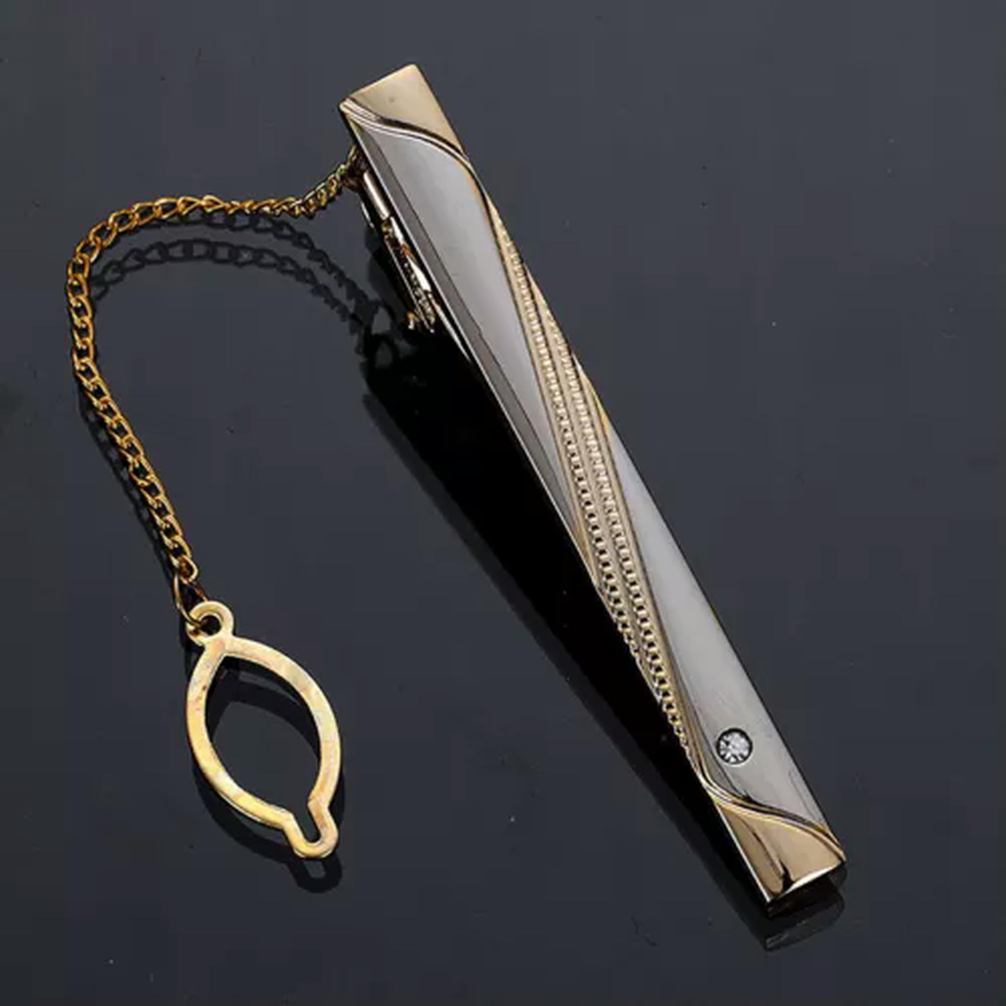 K-KED Men Metal Simple Fashion Necktie Buckle Gold Silver Color Tie Bar ...