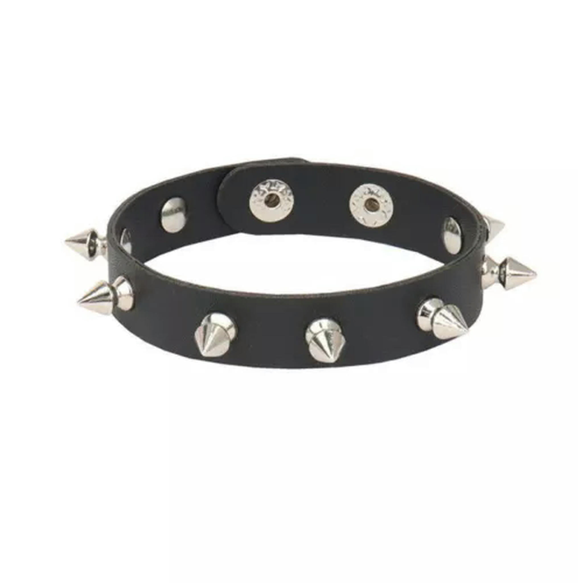 K-KED Men Women Spike Studded Rivet Bracelet Punk Goth Biker Wide ...
