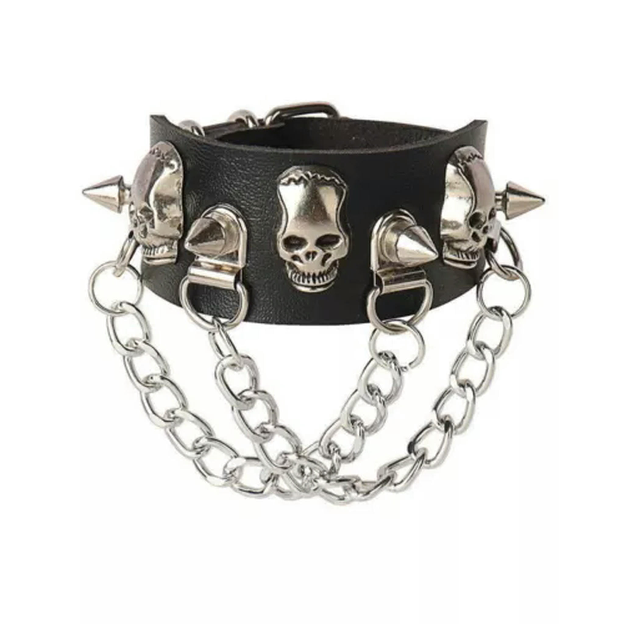 K-KED Men Women Spike Studded Rivet Bracelet Punk Goth Biker Wide ...