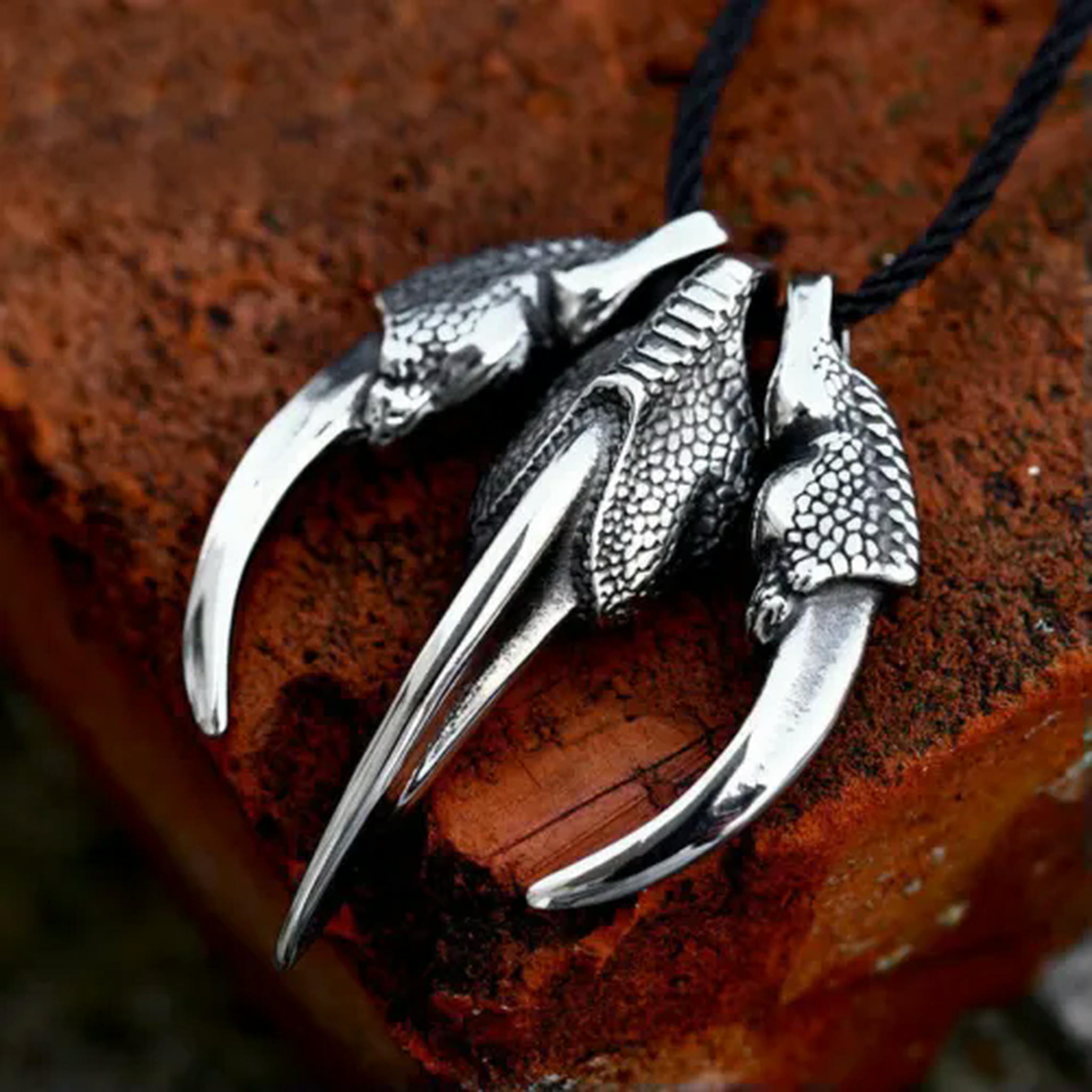 K-KED Men's Domineering Big Dragon Claw Pendant Stainless Steel Eagle ...
