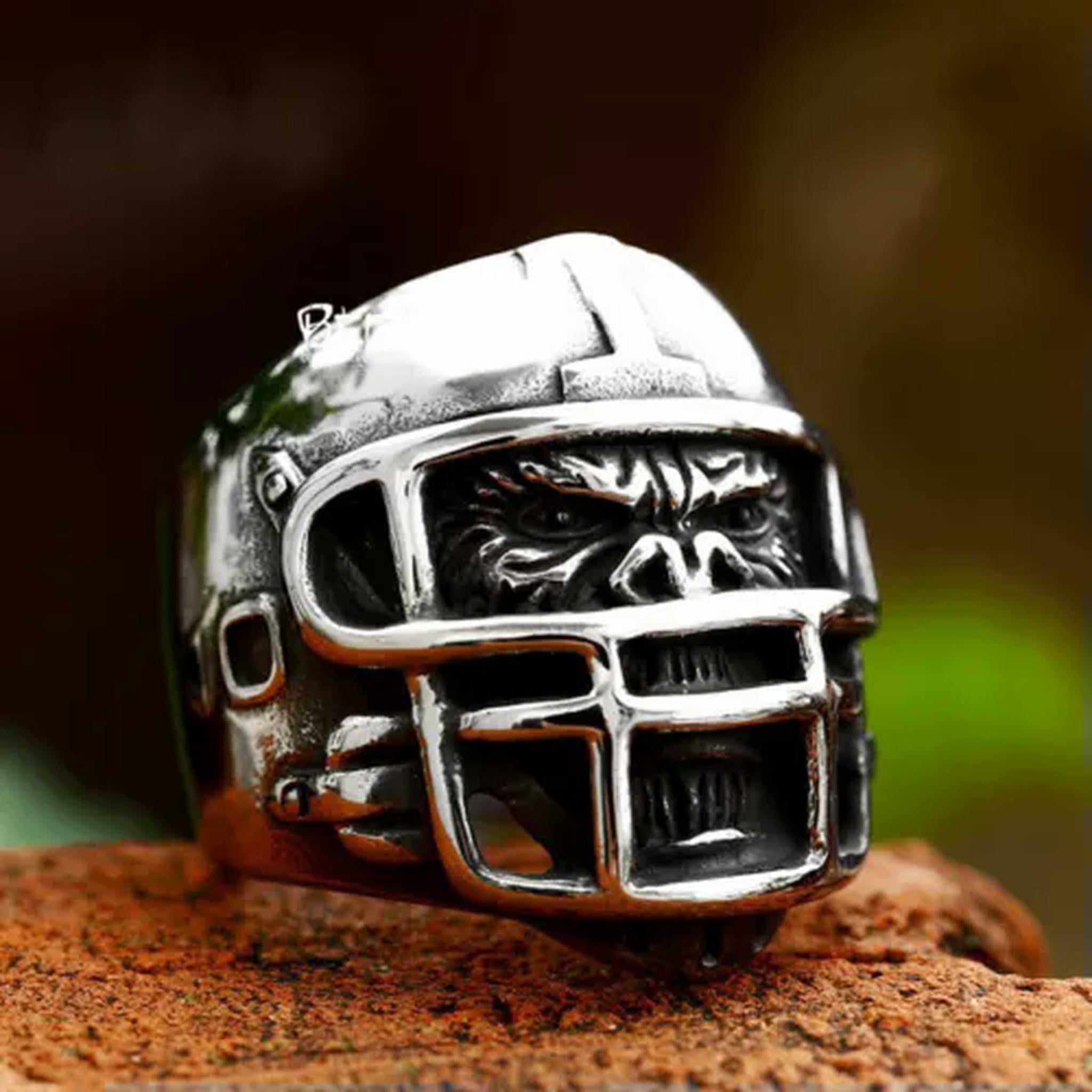 K-KED Men's Powerful Headguard Gorilla Ring Stainless Steel Gothic ...