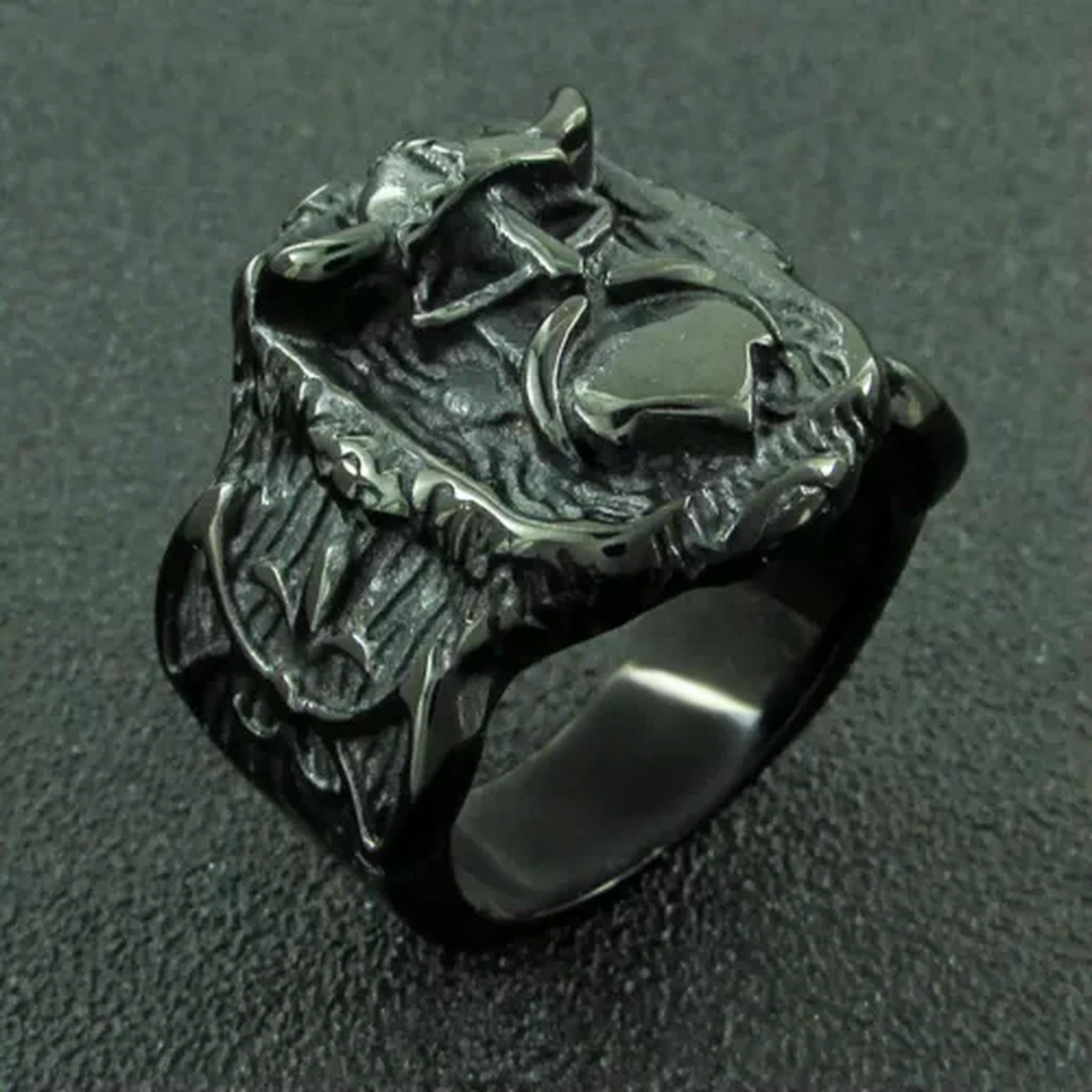 K-KED Men's Viking Warrior Hunter Gladiator Pirate Ring Stainless Steel ...