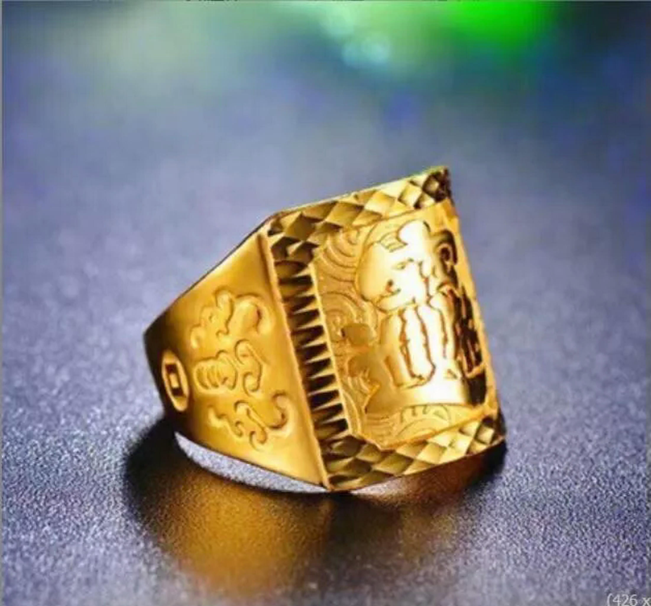 K-KED Men's Wealth Seeking Treasure Adjustable 24K THAI BAHT YELLOW ...