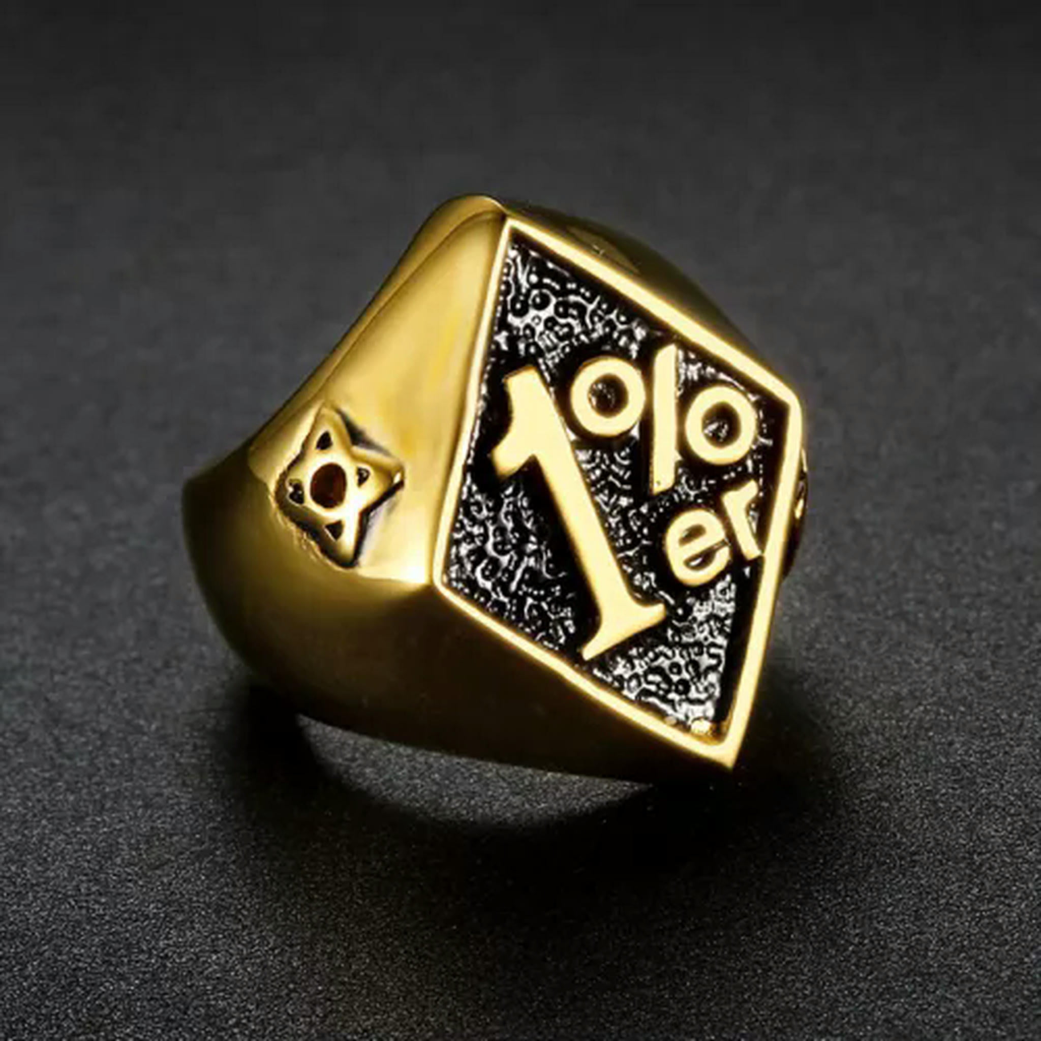 K-KED Mens Stainless Steel 1% er One Percent Outlaw Motorcycle Biker ...