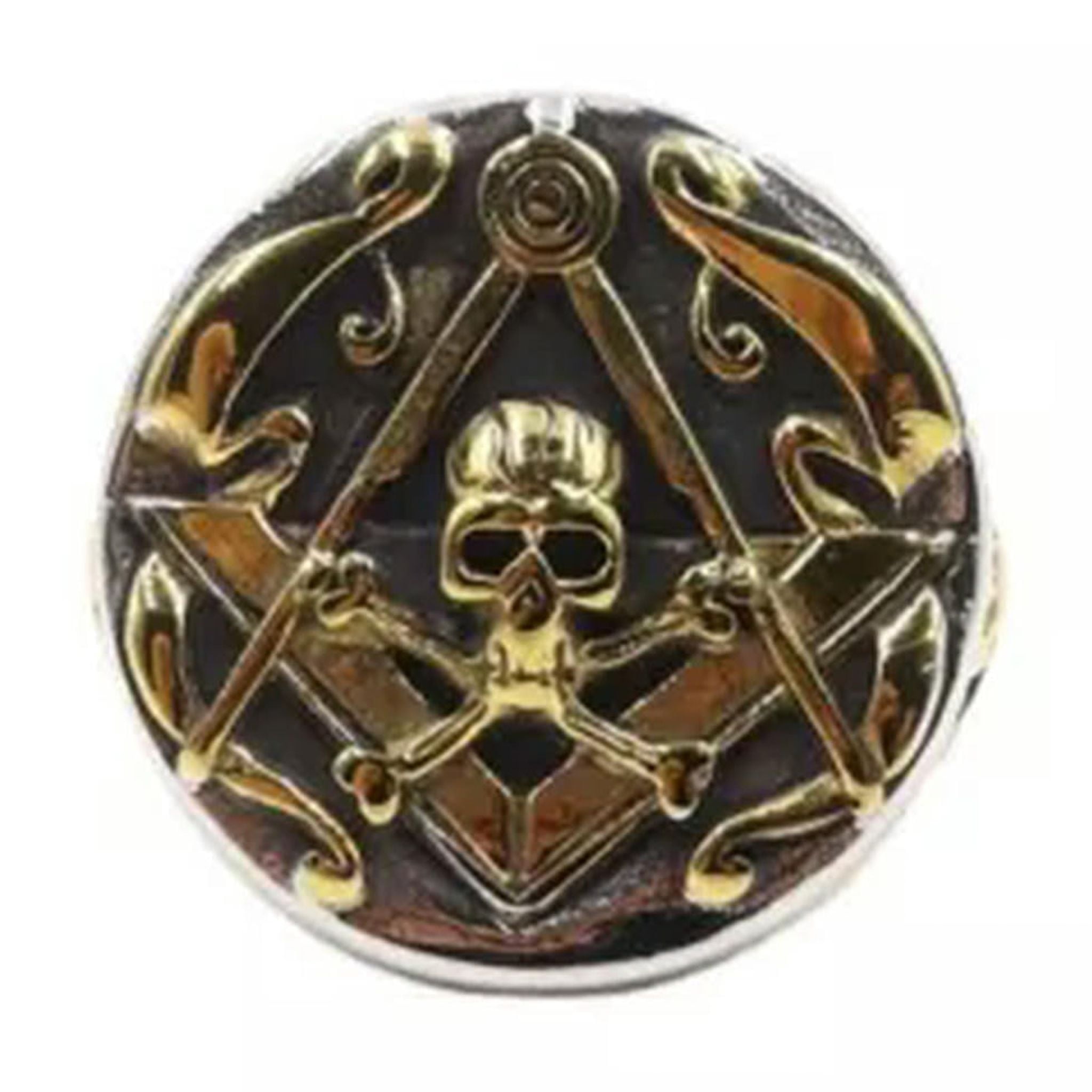 K-KED Mens Stainless Steel Freemason Gothic Biker Masonic Skull Ring ...