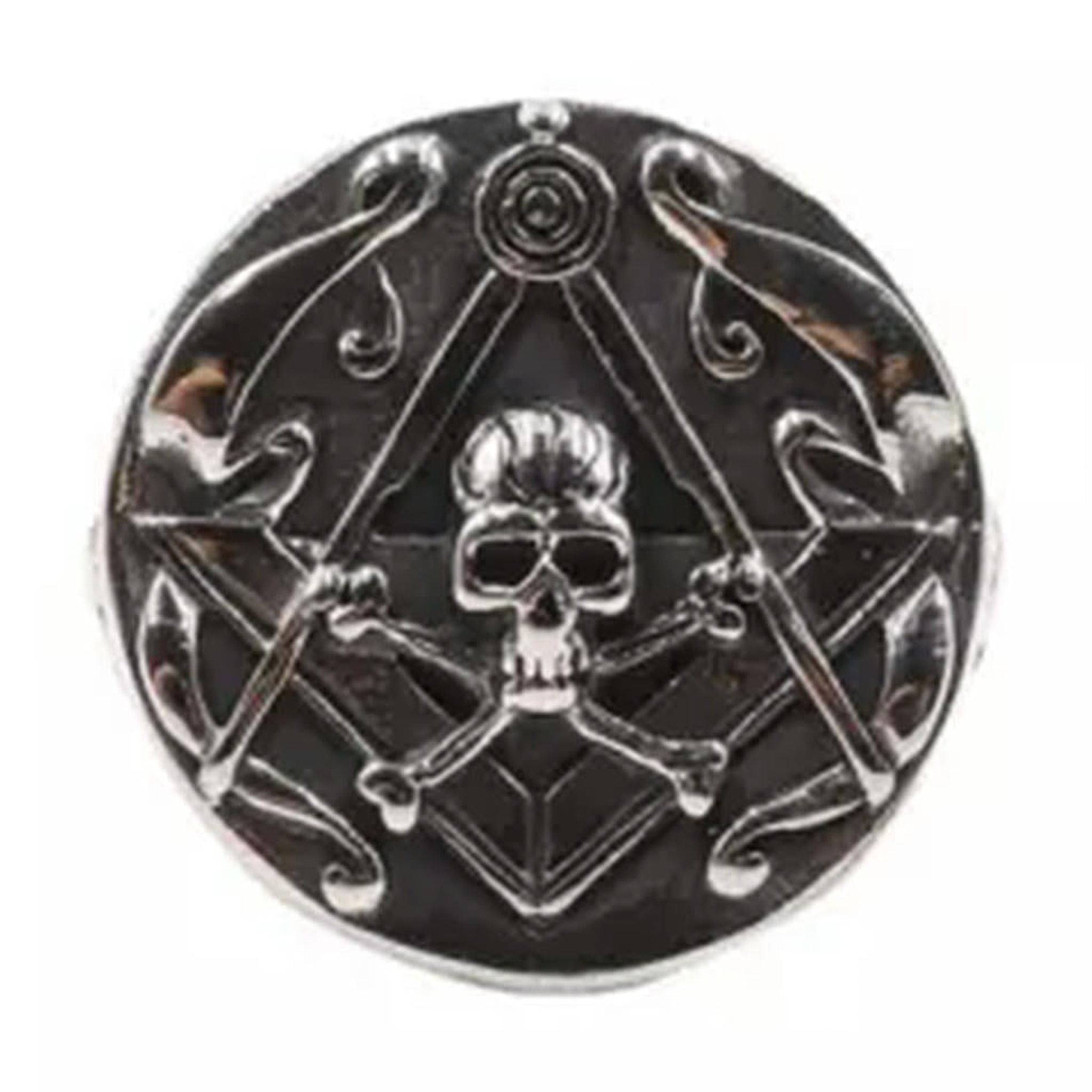 K-KED Mens Stainless Steel Freemason Gothic Biker Masonic Skull Ring ...