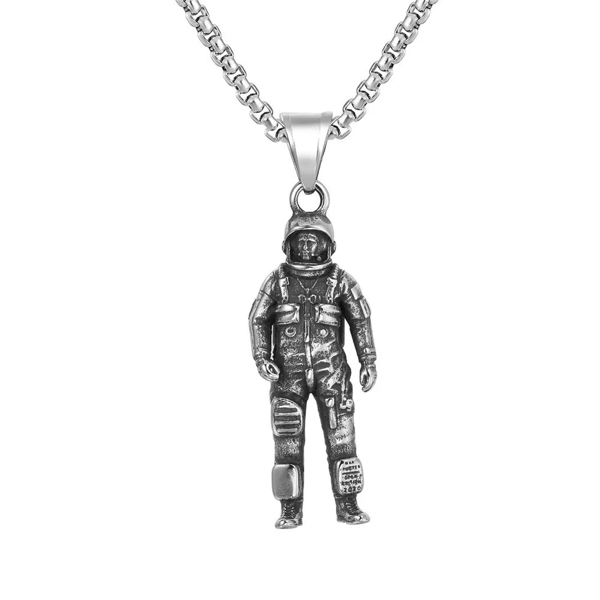 K-KED Mens Stainless Steel NASA Space Spaceman Astronaut Pendant ...