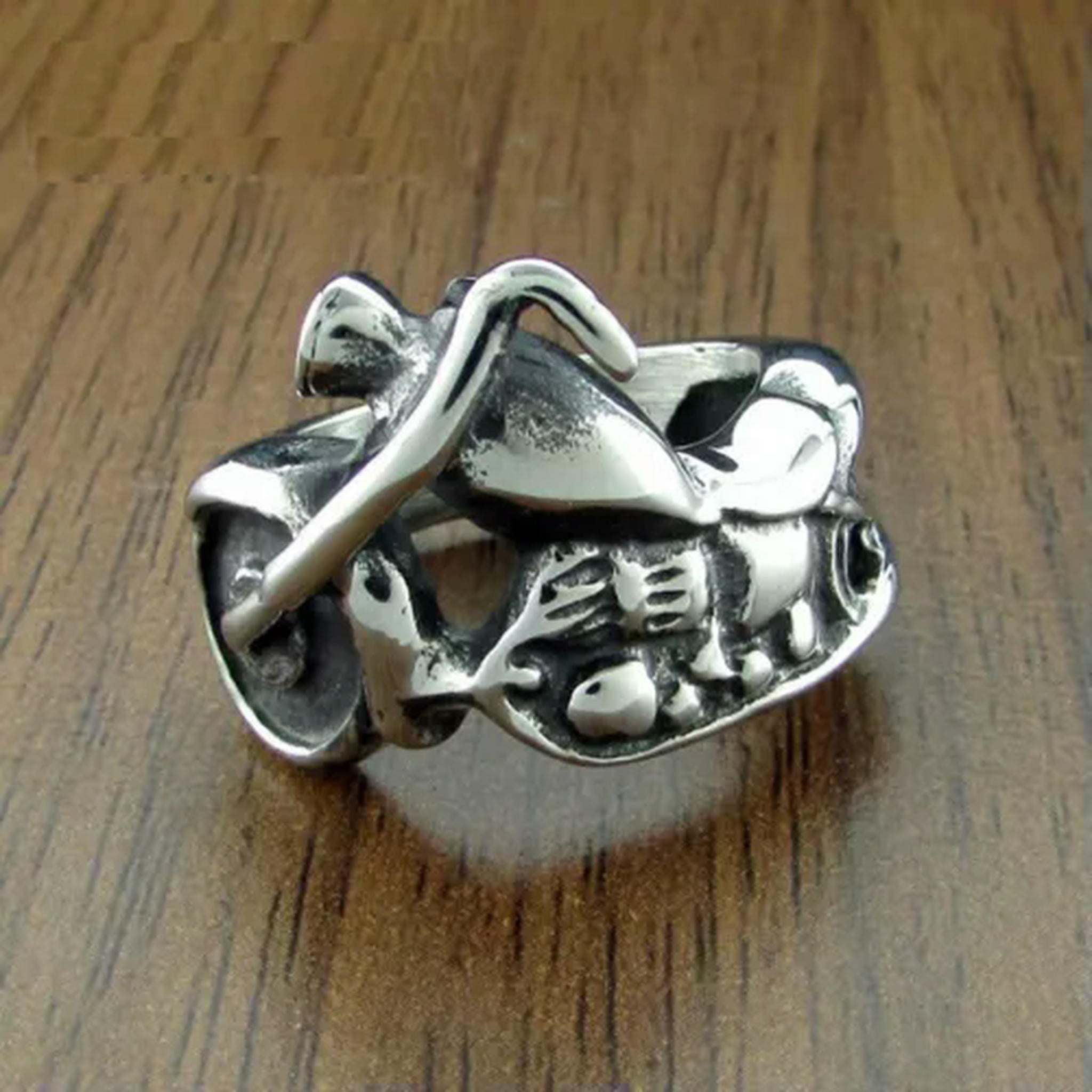 K-KED Motorcycle Biker Men's Ring Stainless Steel Gothic Motor Bike ...