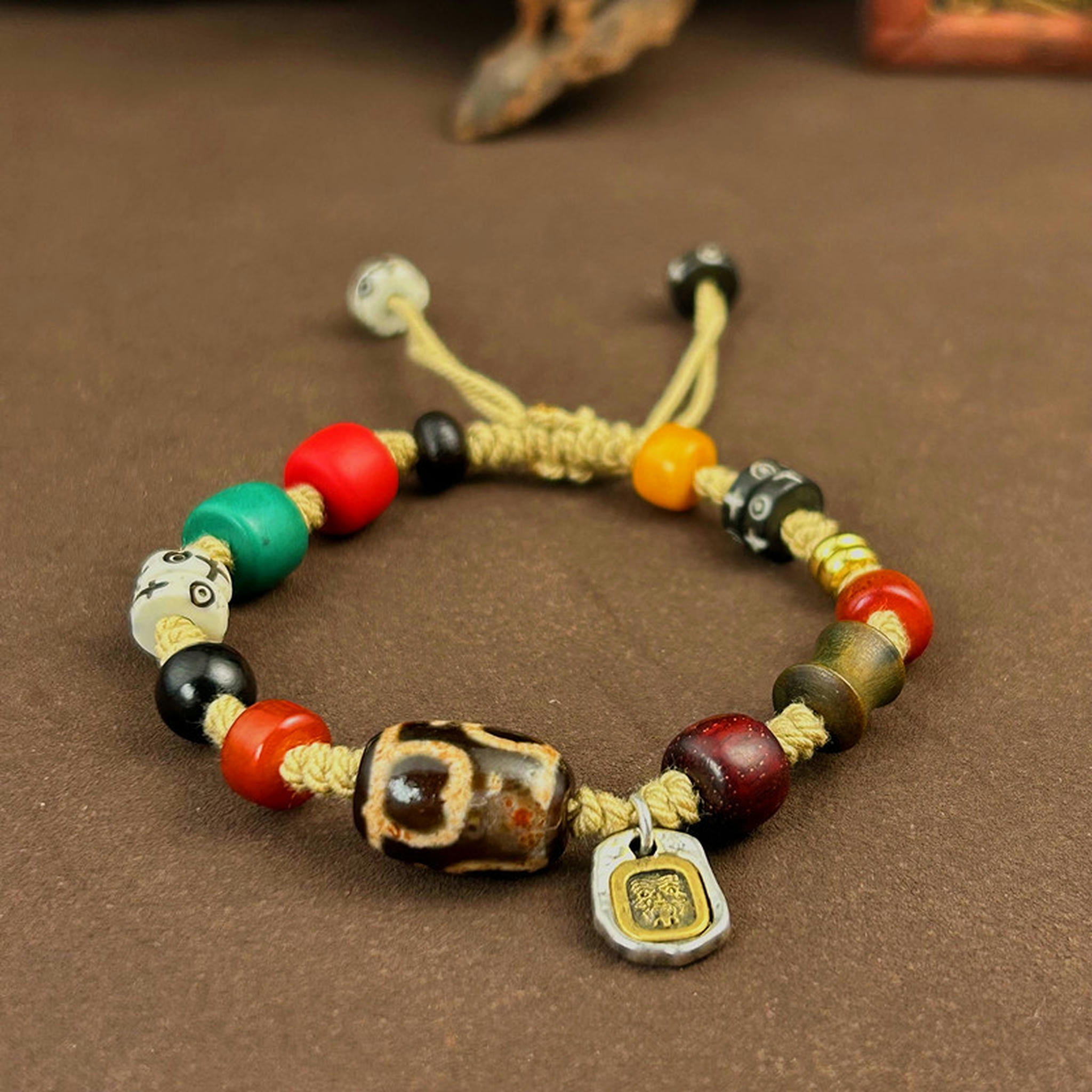 K-KED Multiple - Nepal Tibetan Agate Bead Weaving Nine Eye Bead Ethnic ...