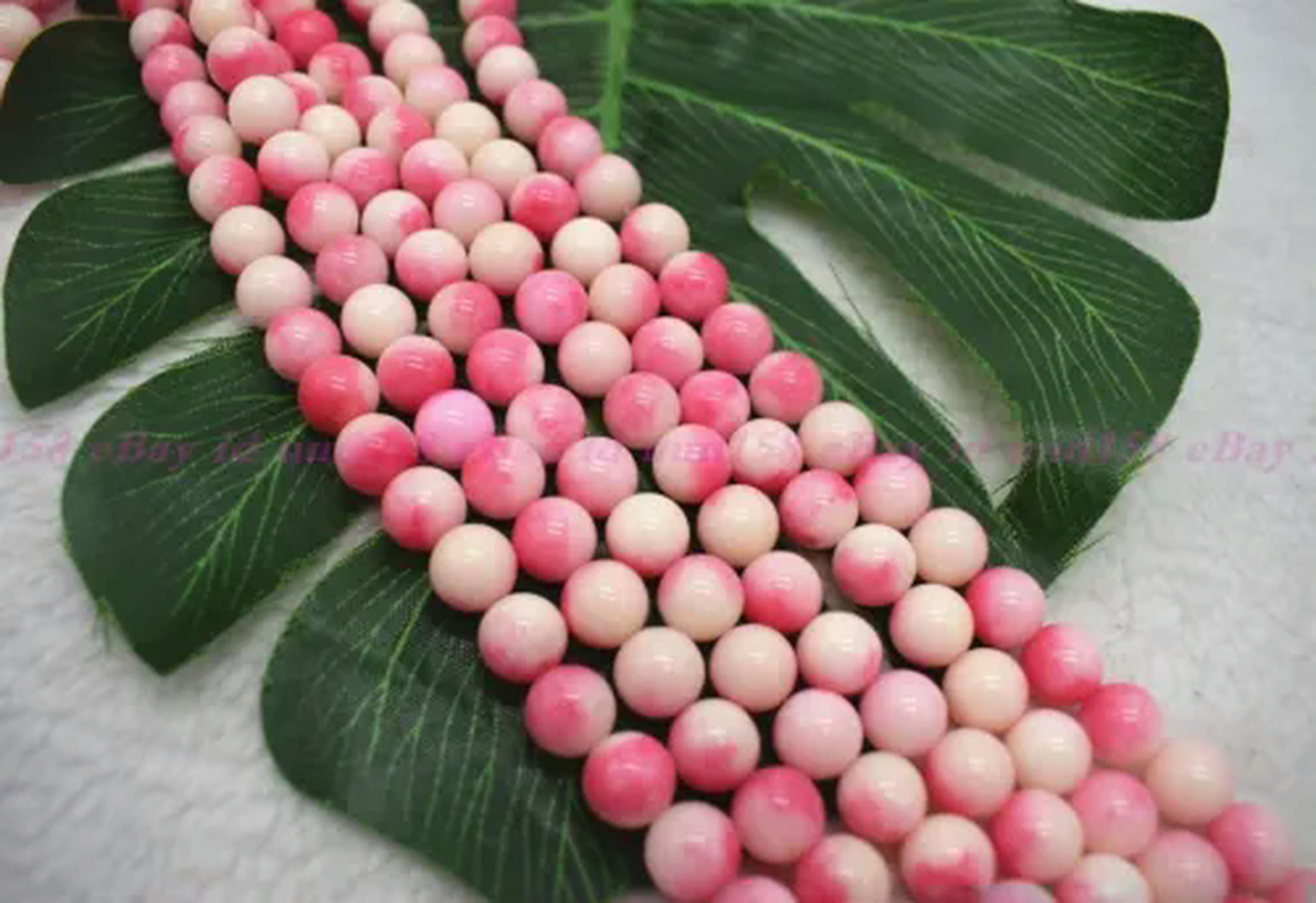 K-KED Natural 6/8/10mm Peach Pink Jade Round Gemstone Loose Beads 15'' AAA-10 mm - Walmart.com