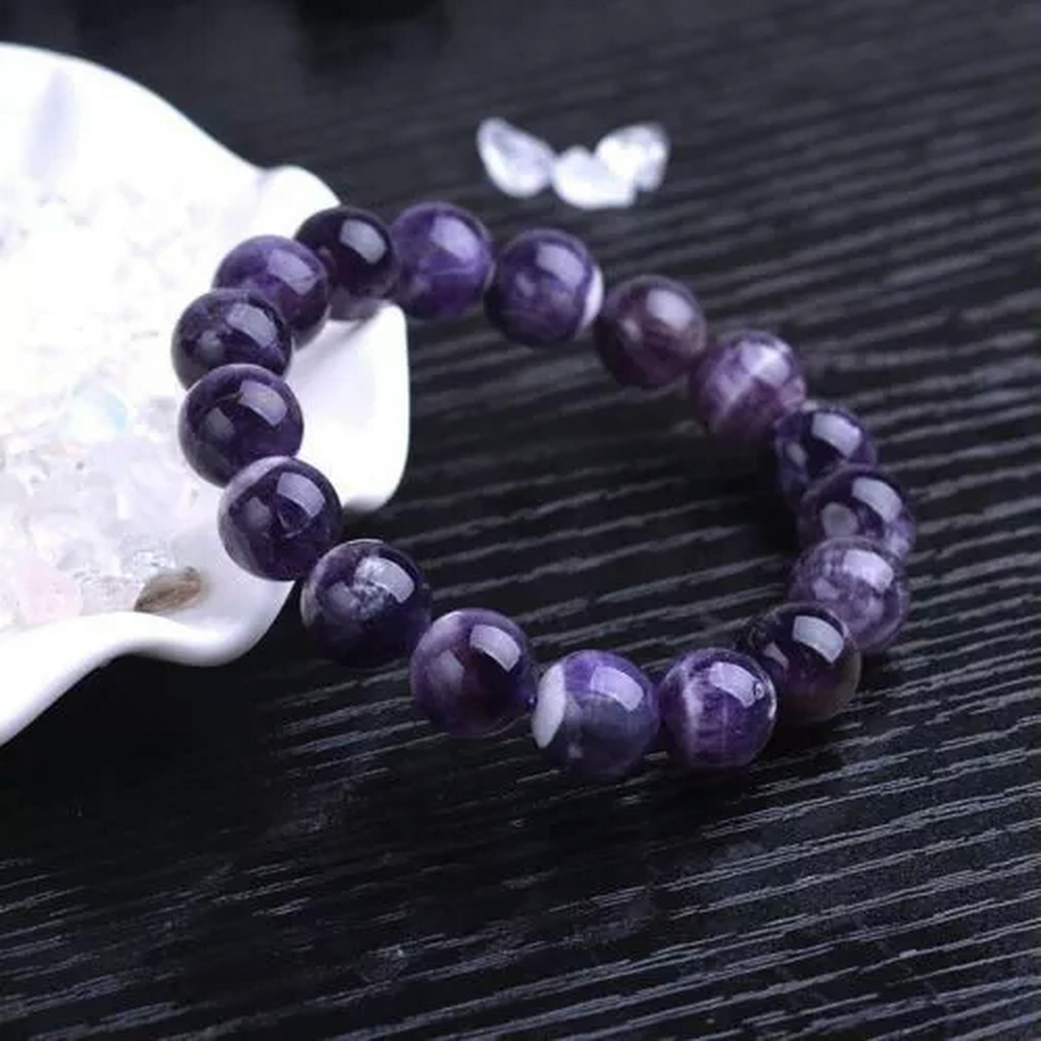 K-KED Natural 6/8/10mm Uruguay Amethyst Quartz Crystal Round Gem Bead ...