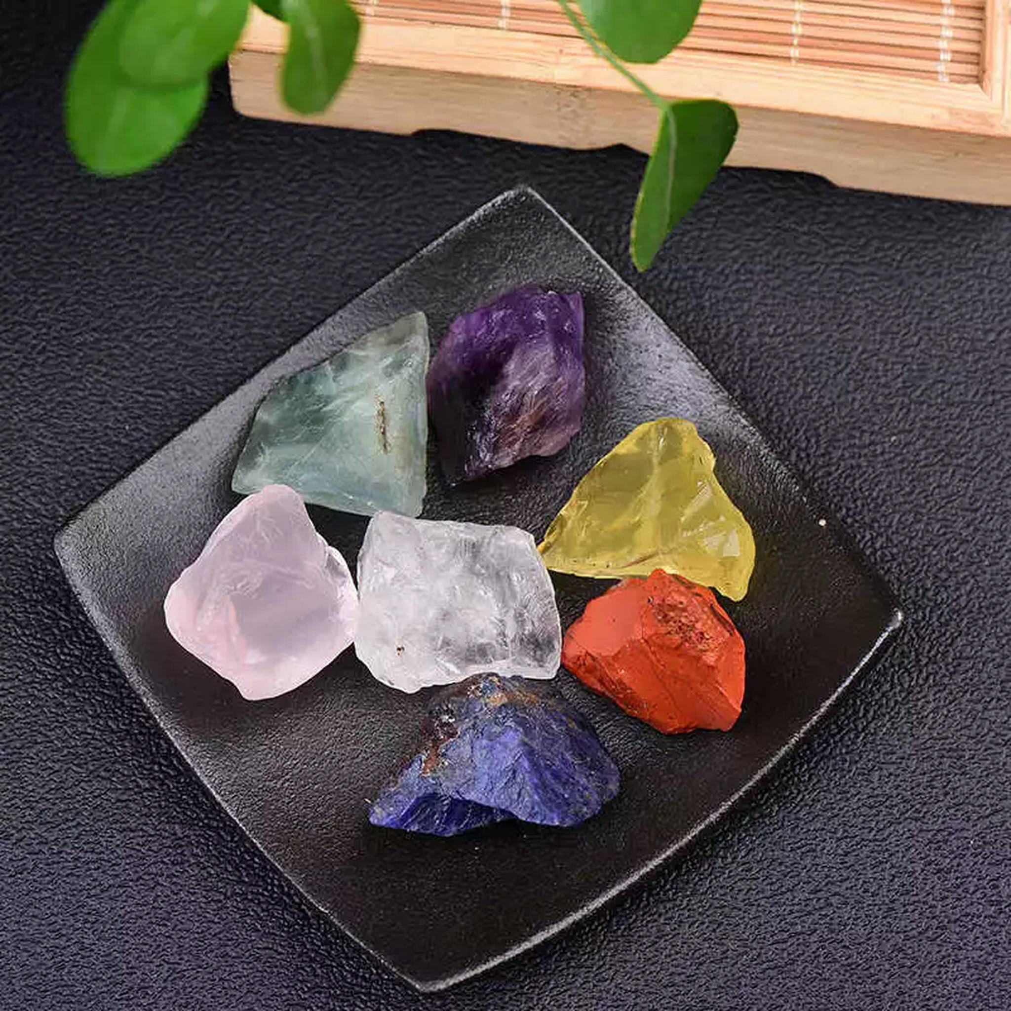 K-KED Natural 7 Chakra Quartz Crystal Balance Crushed Stone Healing ...