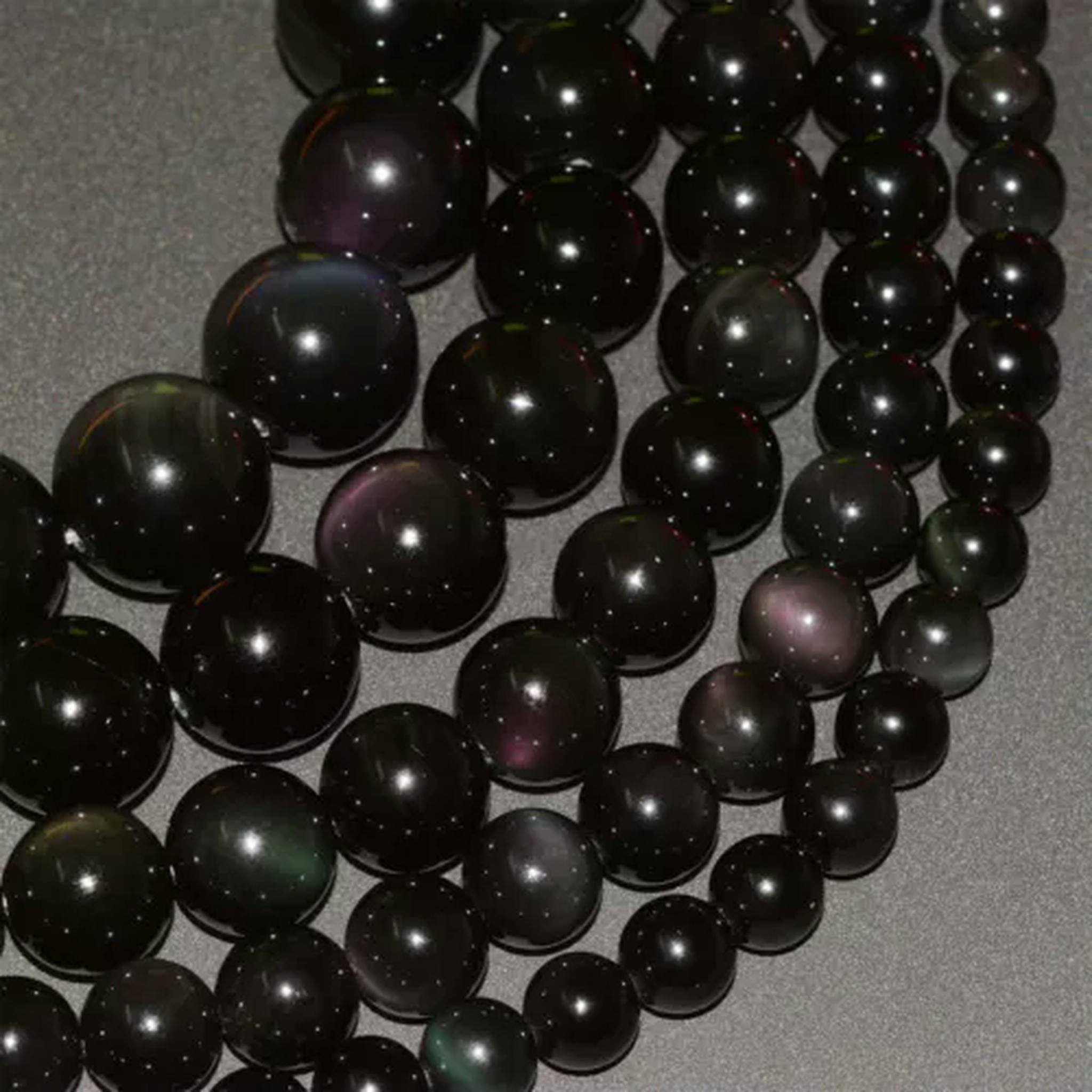 K-KED Natural A Grade Rainbow Obsidian Round Beads Strand 6mm 8mm 10mm ...