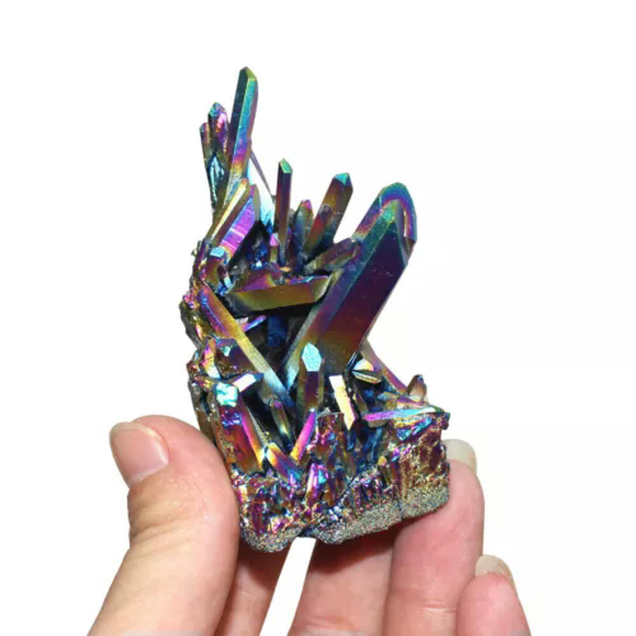 K-KED Natural Aura Colorful Titanium Bismuth Healing Quartz Crystal ...