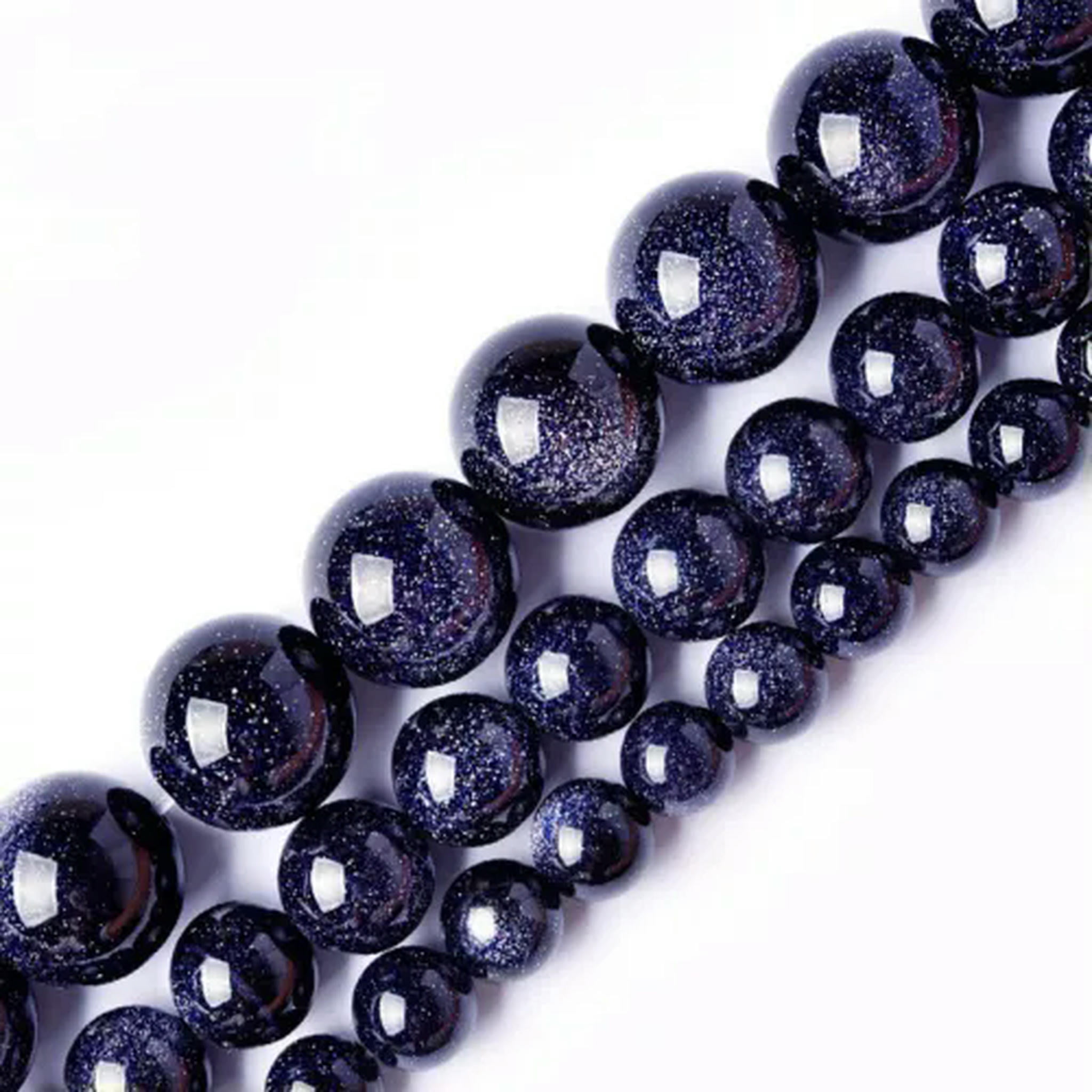 K-KED Natural Blue Sandstone Gemstone Round Beads for Delicate Jewelry ...