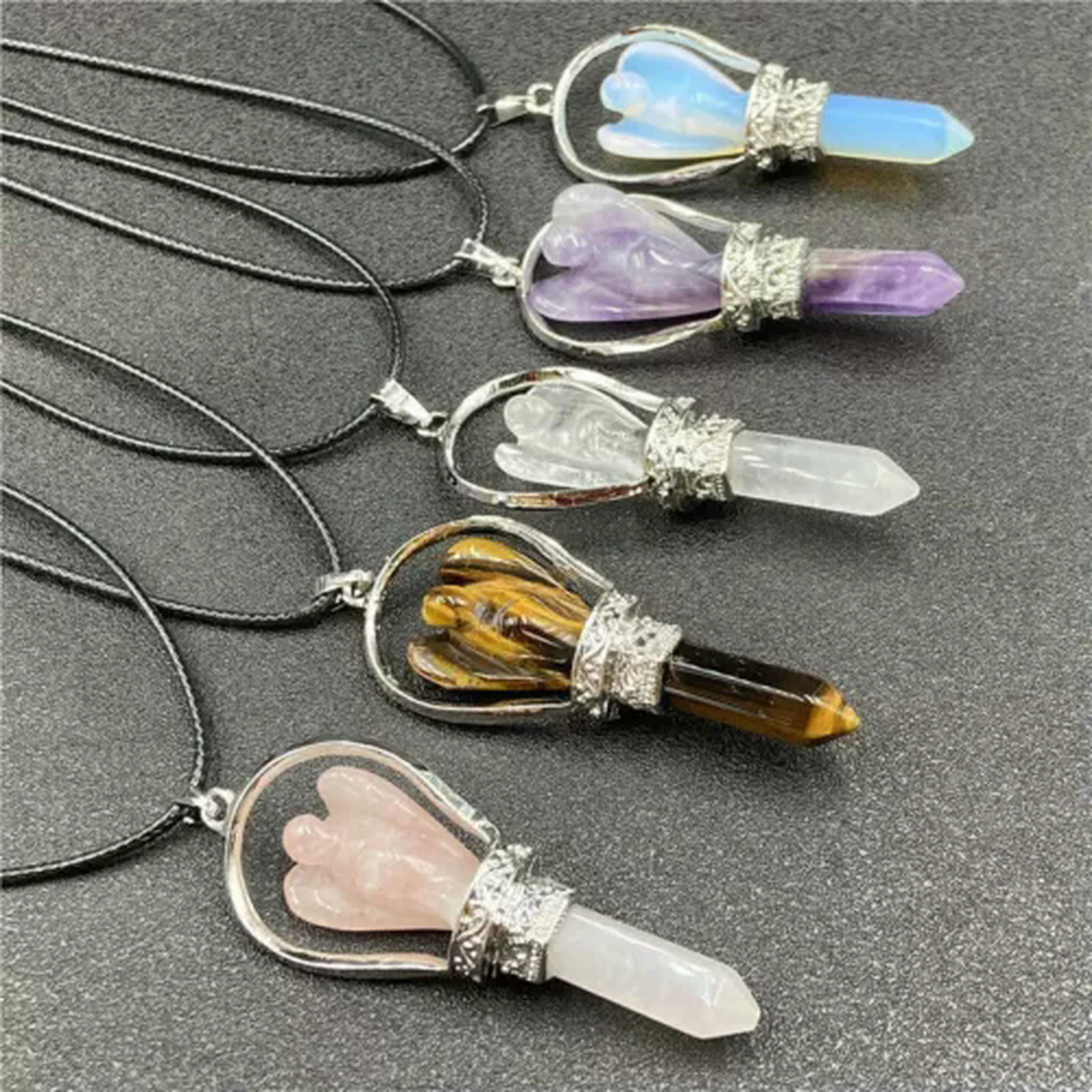K-KED Natural Crystal Angel Pendulum Healing Dowsing Reiki Chakra ...
