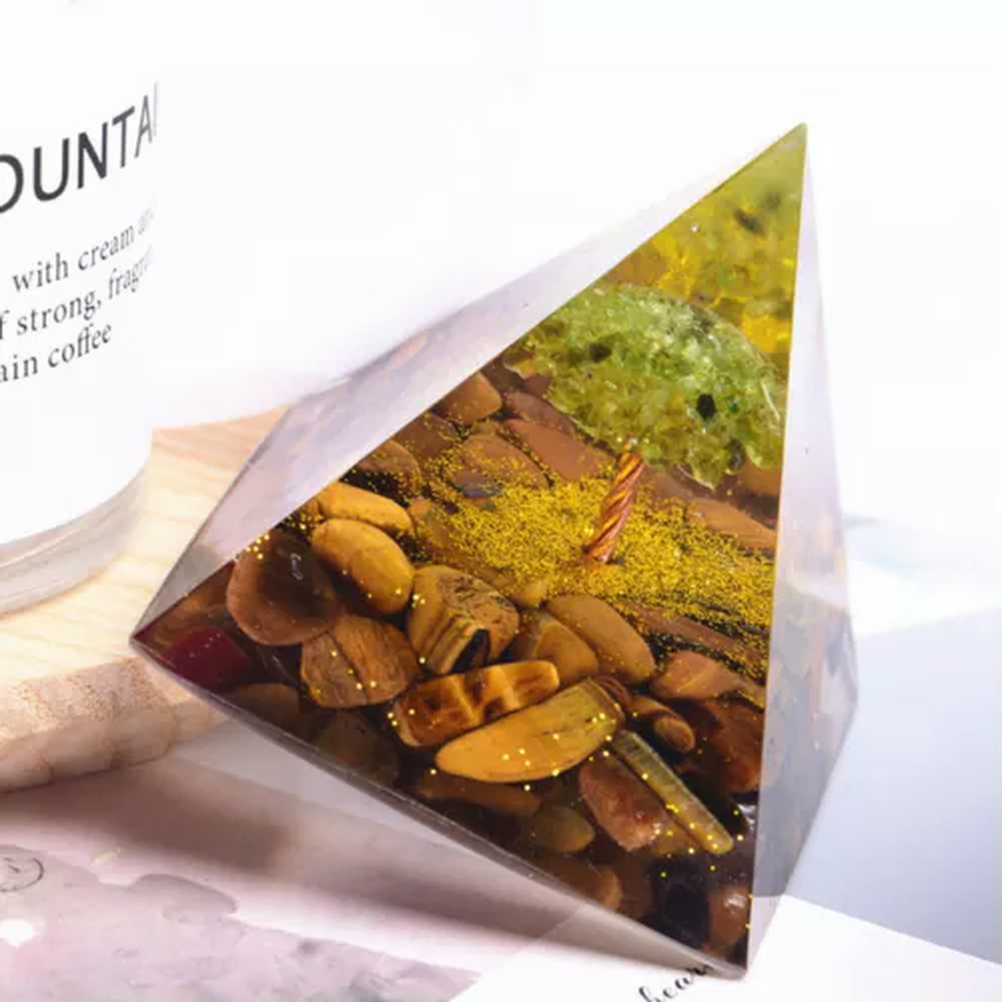 K-KED Natural Crystal Sphere Quartz Tower Epoxy Pyramid Orgonite ...