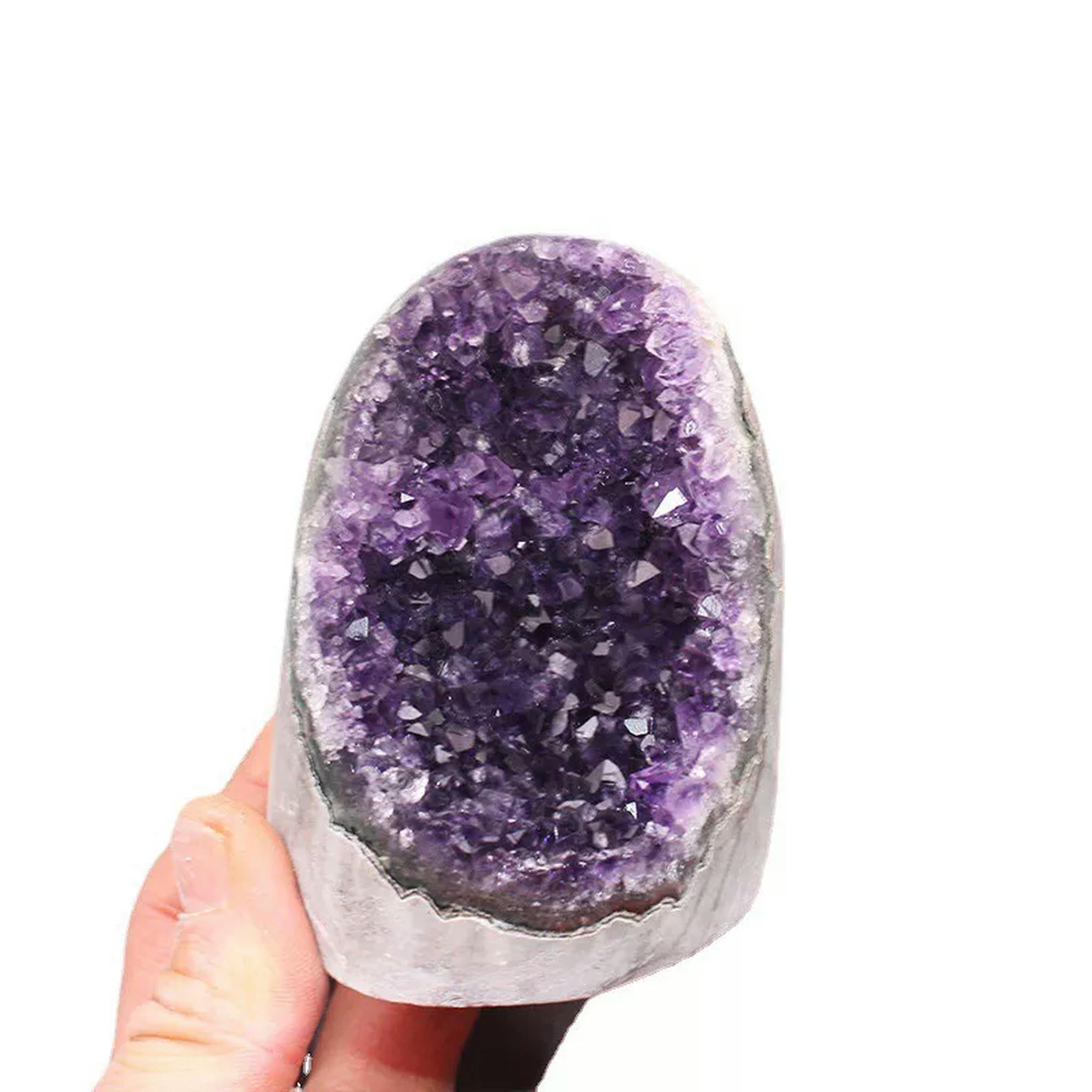 K-KED Natural Gemstone Amethyst Quartz Cave Cluster Cut Base Crystal ...
