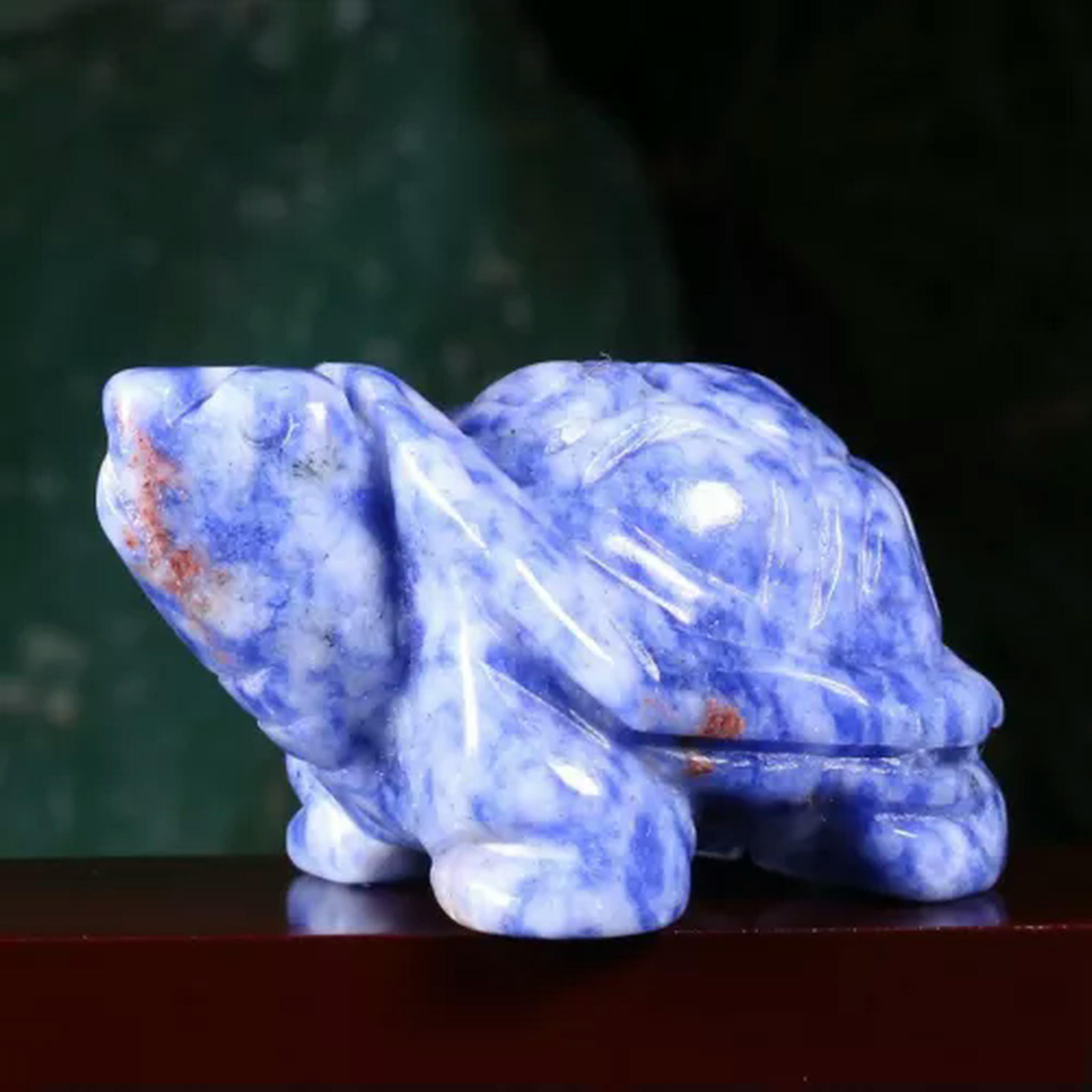 K-KED Natural Gemstone Blue Sodalite Quartz Longevity Crystal Carved ...
