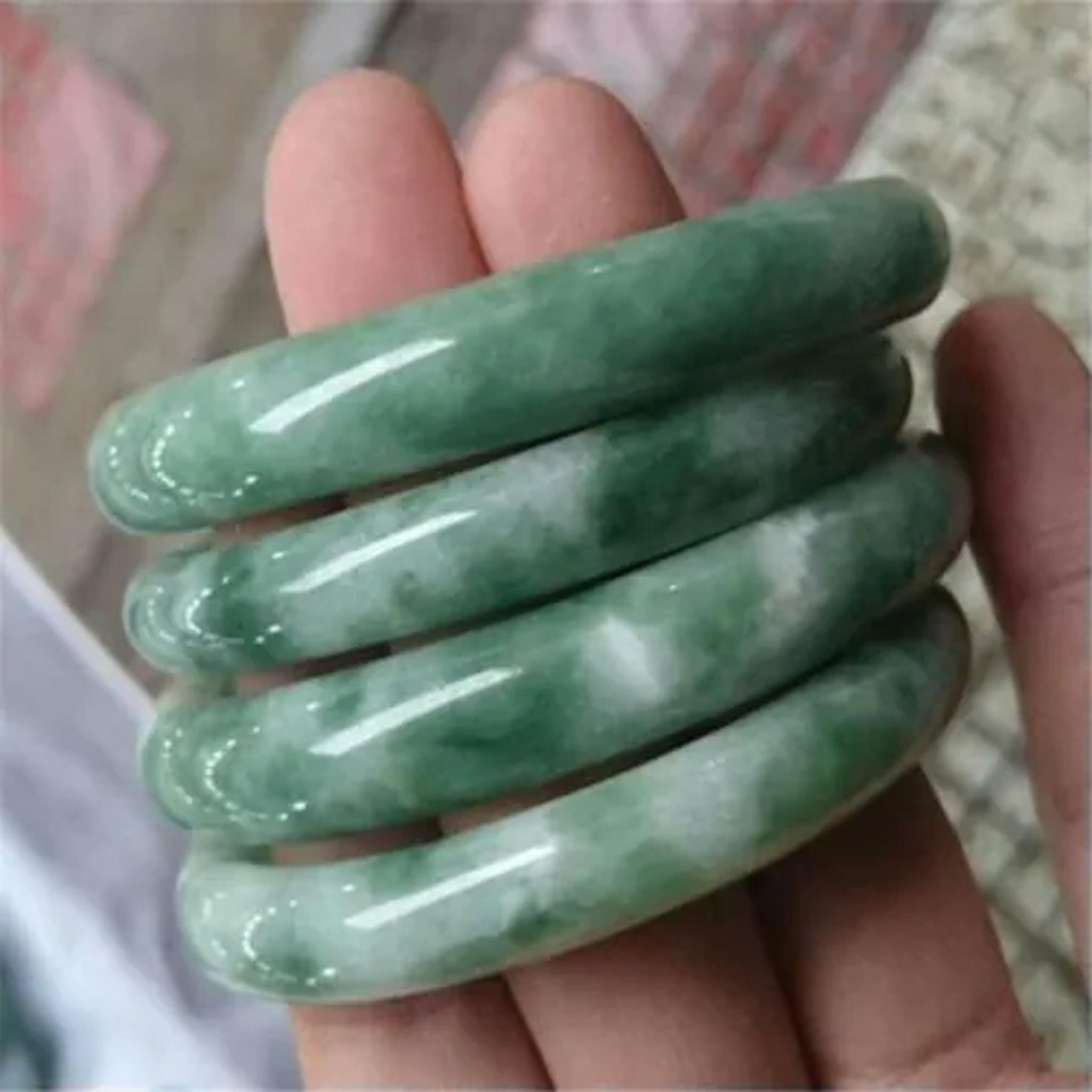 K-KED Natural Green Real Emerald Bracelet Bangle Women Fashion Jade ...