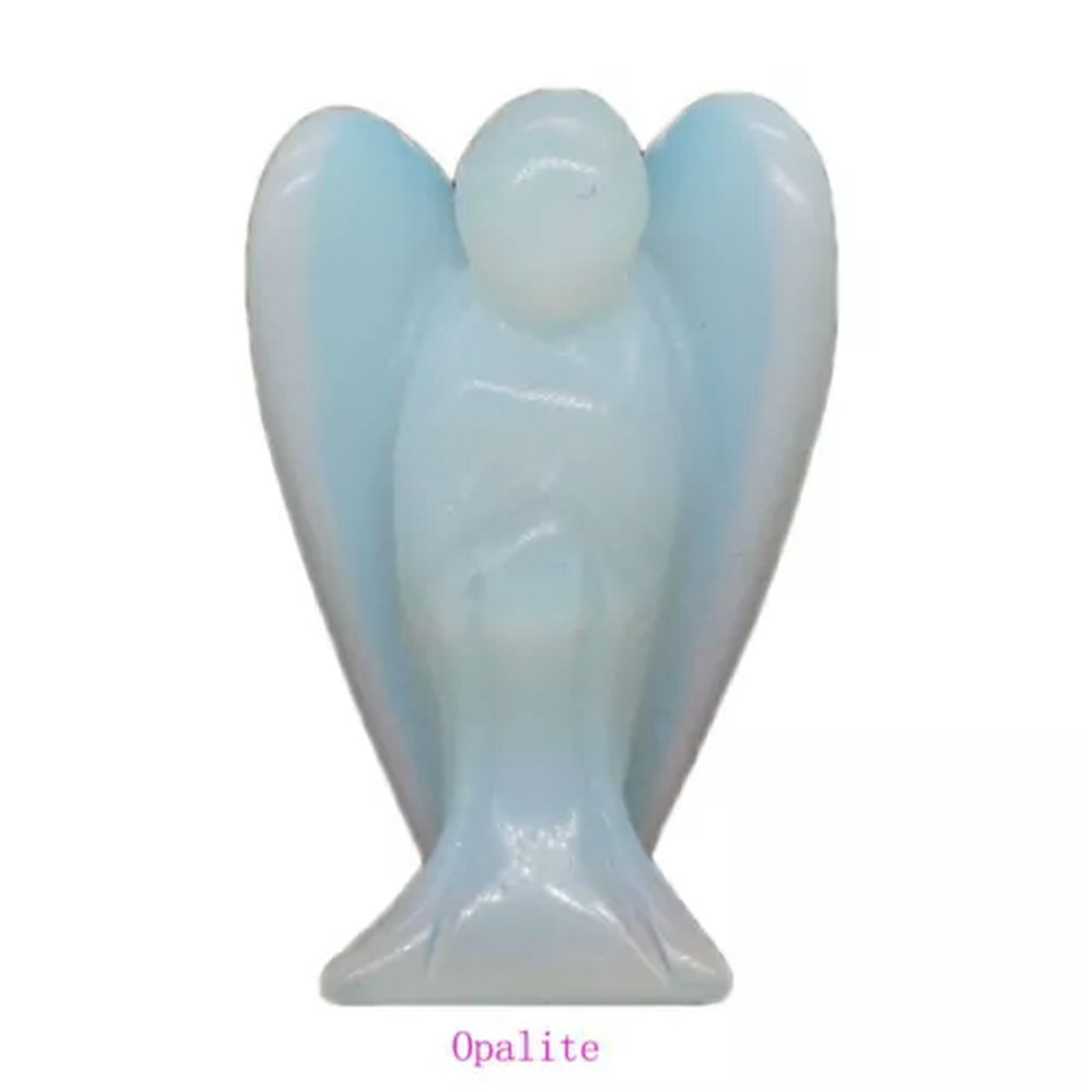 K-KED Natural Healing Quartz Crystal Carved Angle Guardian Stone Fairy ...