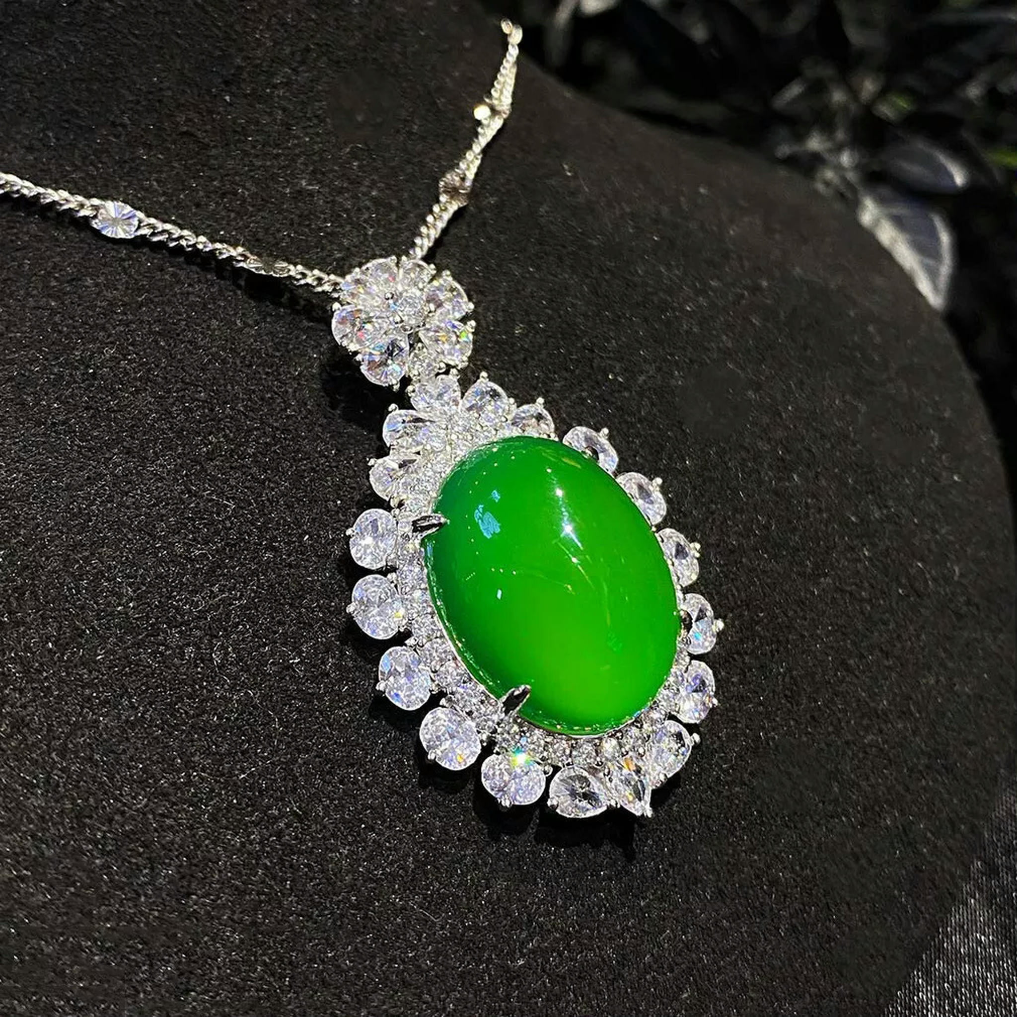 K-KED Natural High Ice Jade Jadeite Green amulet Pendant - Walmart.com